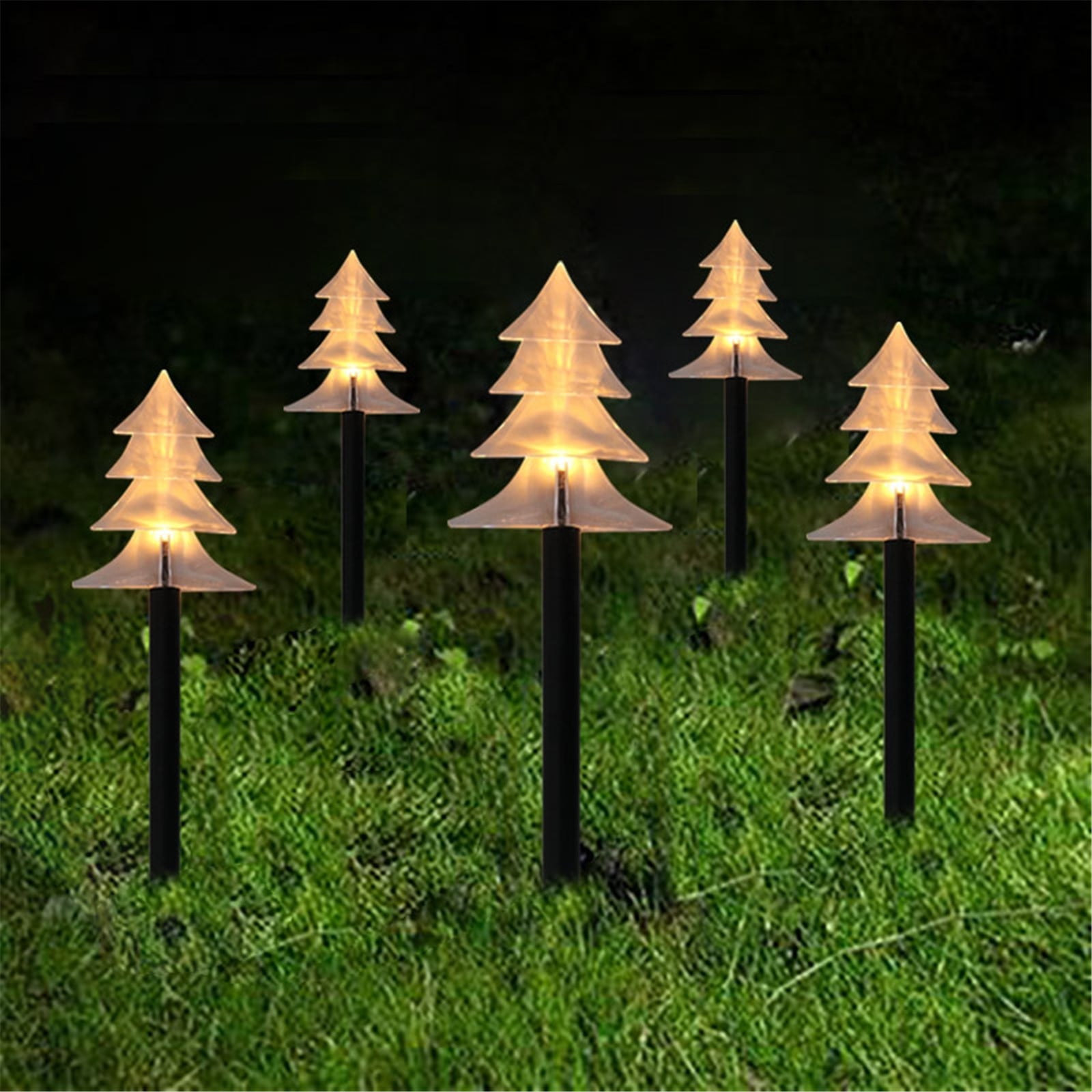 Yaoyar Solar Christmas Pathway Lights, 5 Pack Solar Tree Lights with ...
