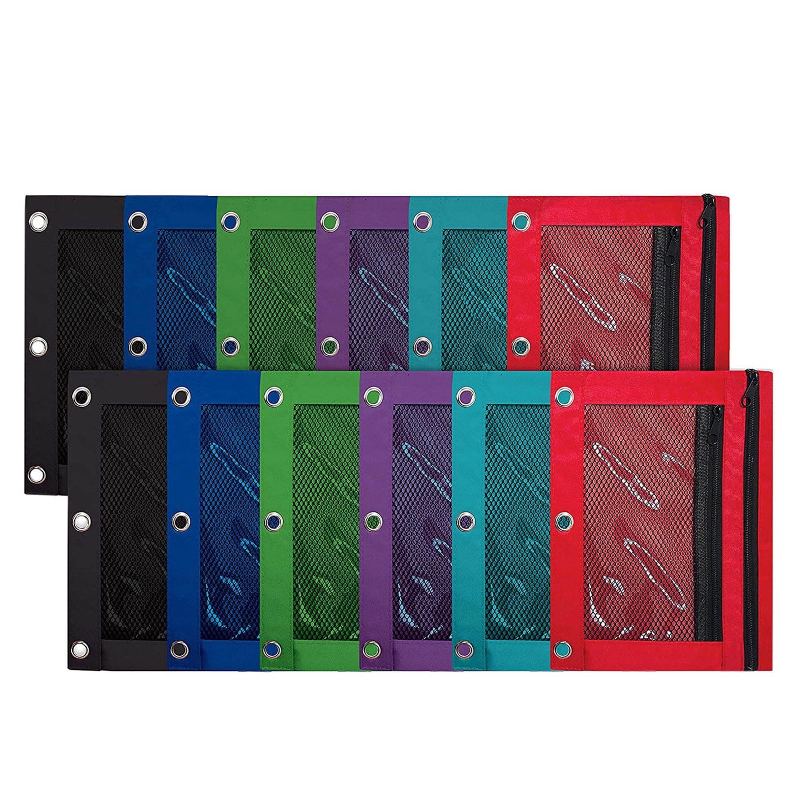 Yaoyar Three-hole Pencil Case with 2 Zippers, Large Capacity Pencil ...