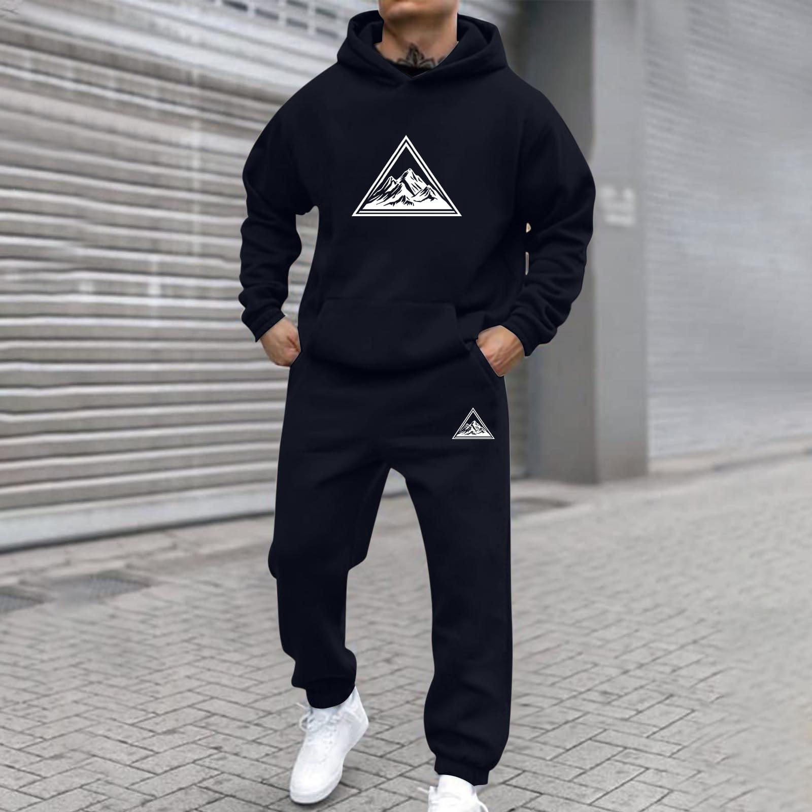 Yaoyar Track Suits Mens Prints Sweatsuit 2 Piece Set Hoodies and ...