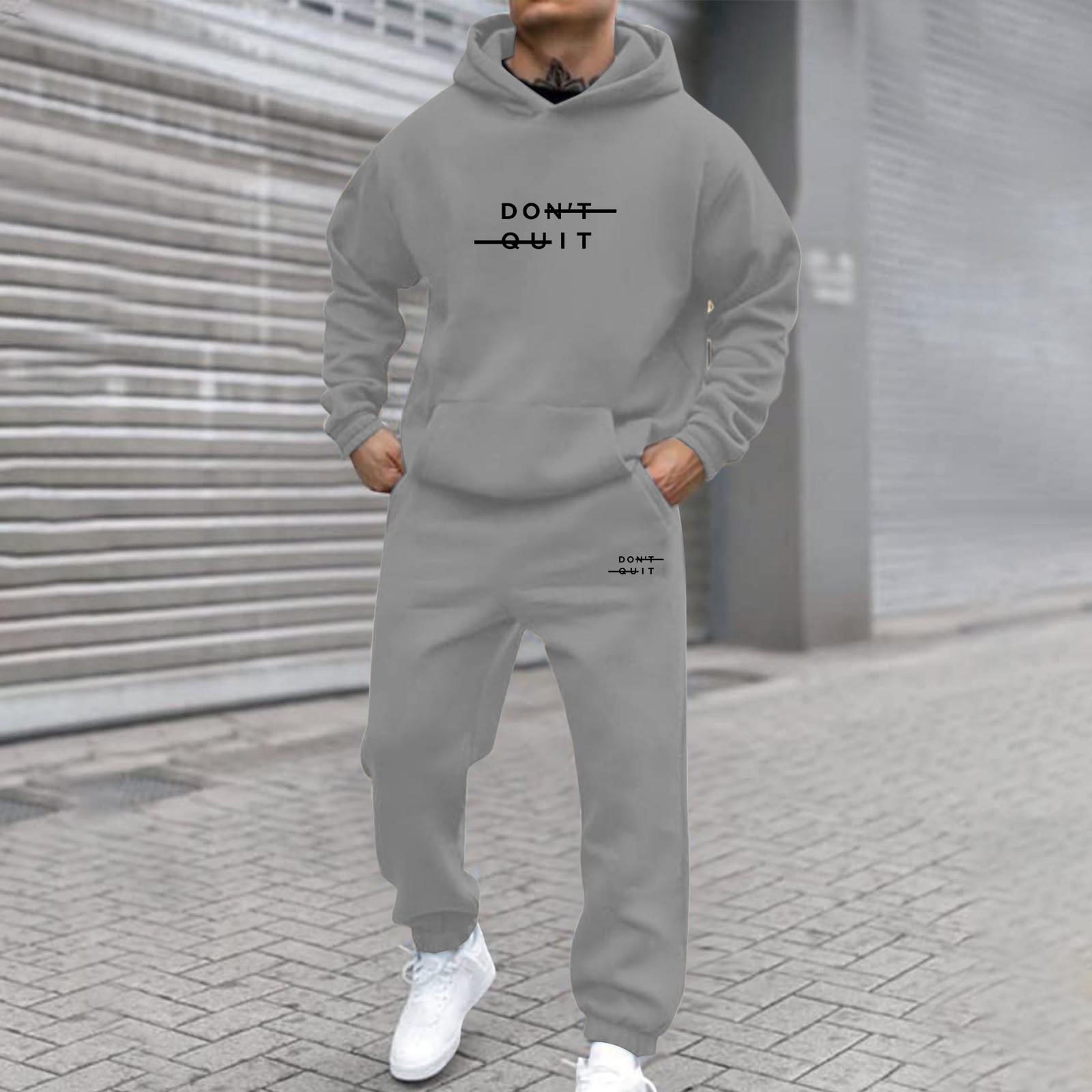Yaoyar Track Suits Mens Prints Sweatsuit 2 Piece Set Hoodies and ...
