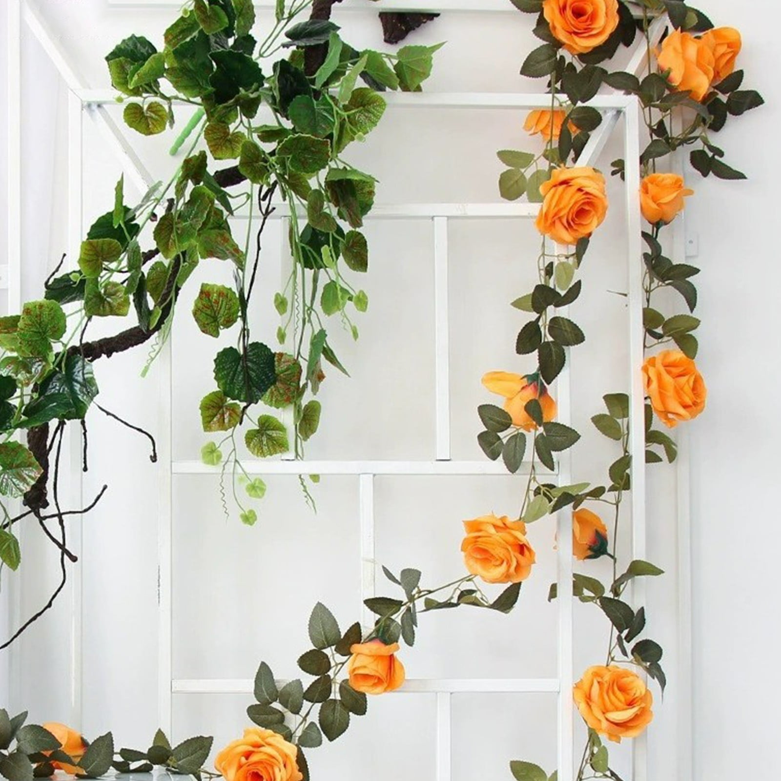 Yaoyar Valentine's Day Artificial Flower Vines Outdoor Fake Leaf Vines ...