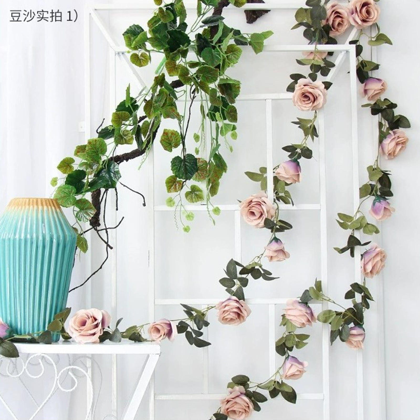Yaoyar Valentine's Day Artificial Flower Vines Outdoor Fake Leaf Vines ...