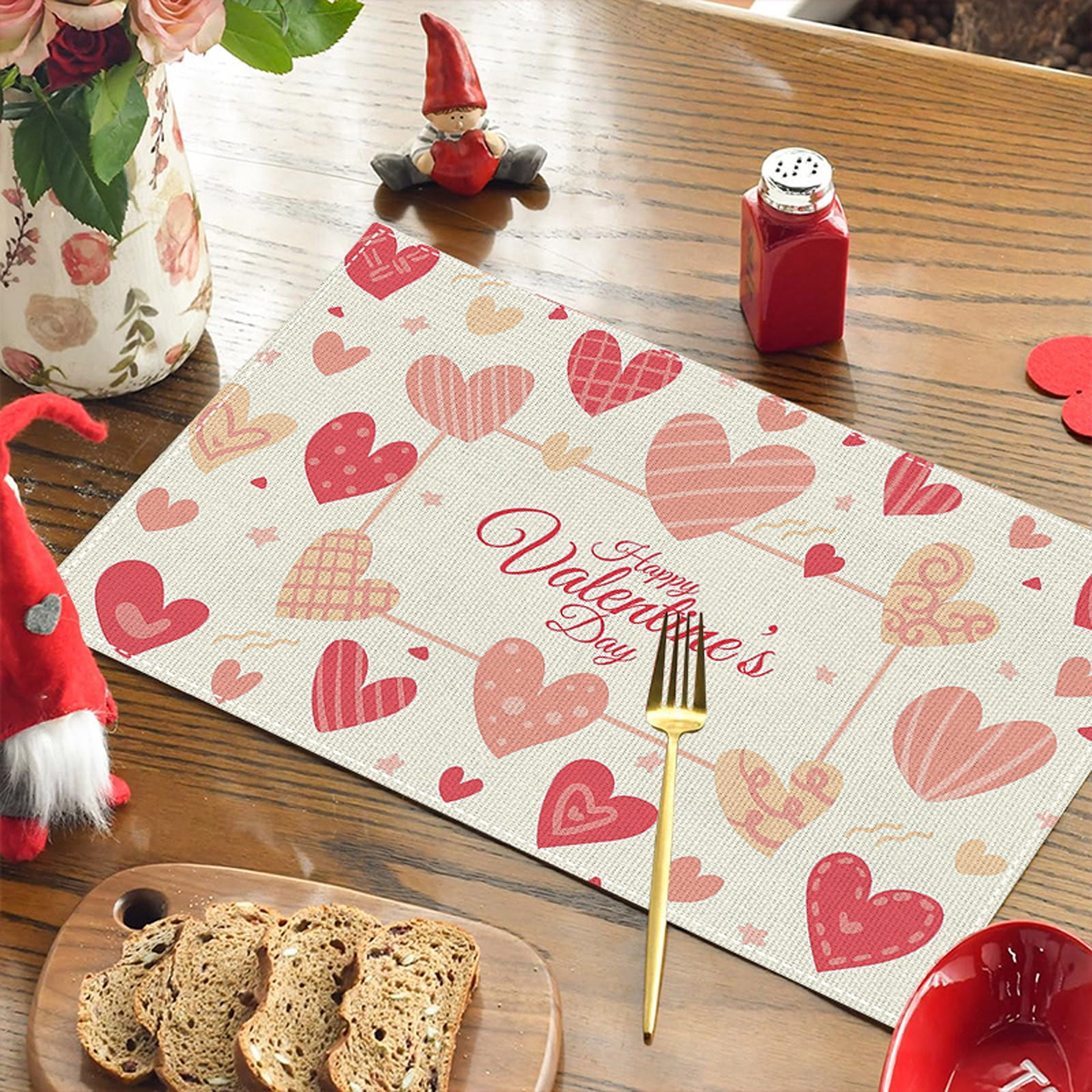 Yaoyar Valentine's Day Gifts Valentine's Day Meal Mat Restaurant Table ...