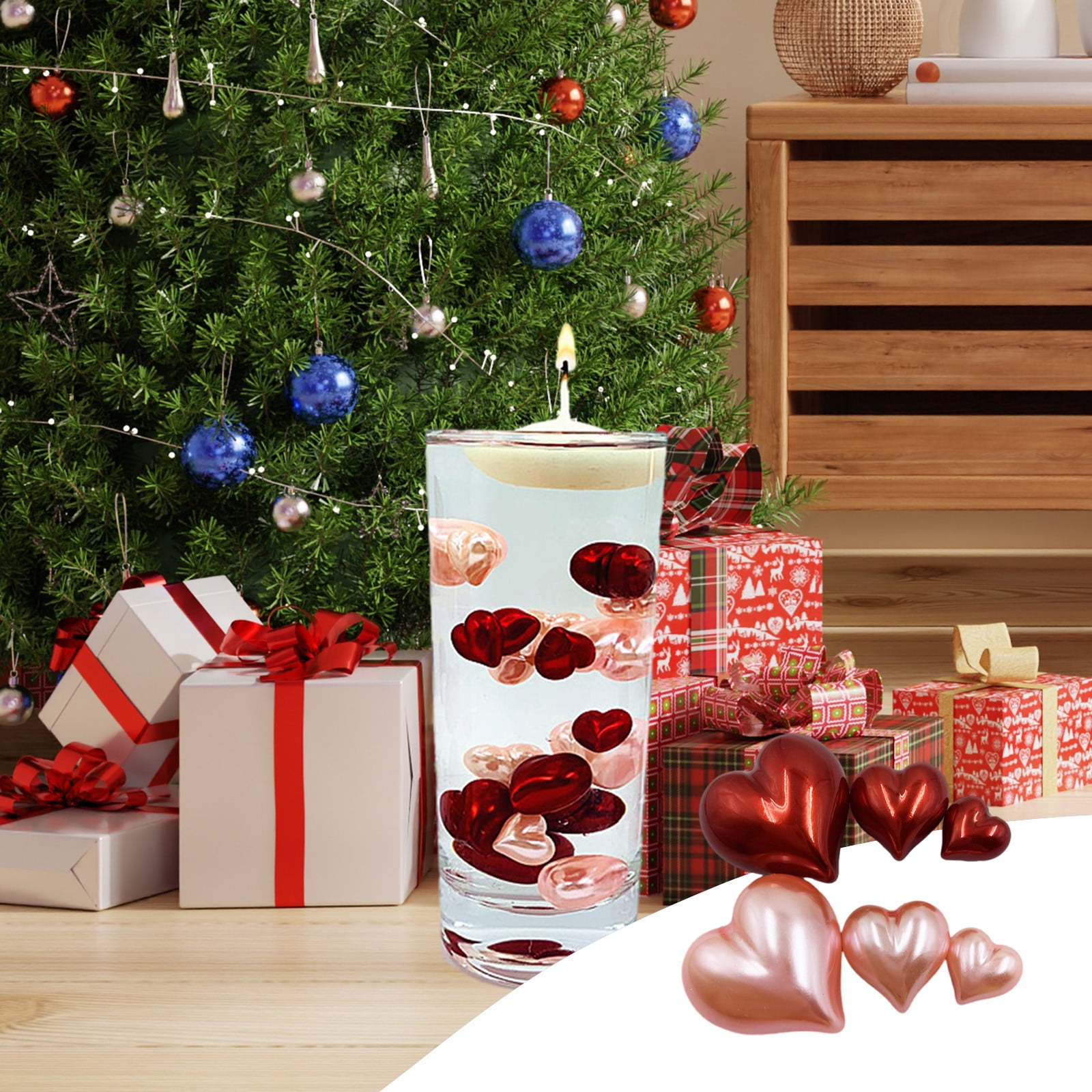 Yaoyar Valentine's Day Vase Filler Wedding Decoration Heart Pearl Red ...