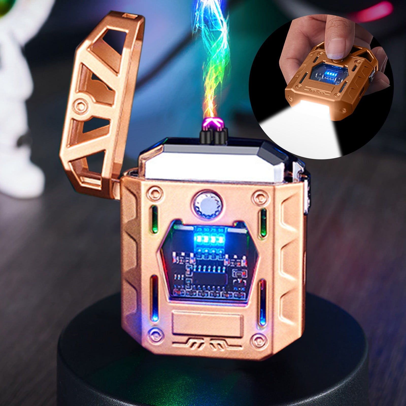 Yaoyar Waterproof Windproof Lighter Dual Arc Electric Lighters ...