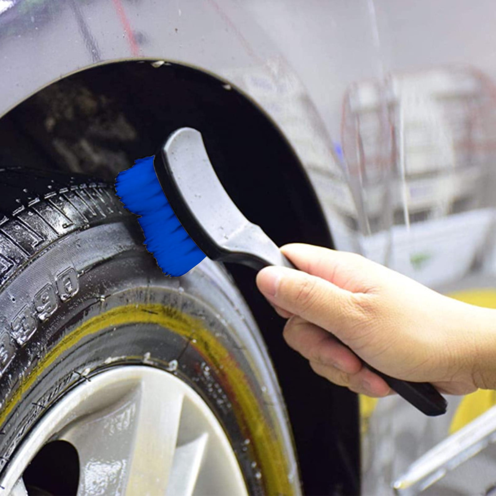 Yaoyar Wheel Rim & Tire Brush Set, Stiff Bristle Wash Cleaning Supplies ...