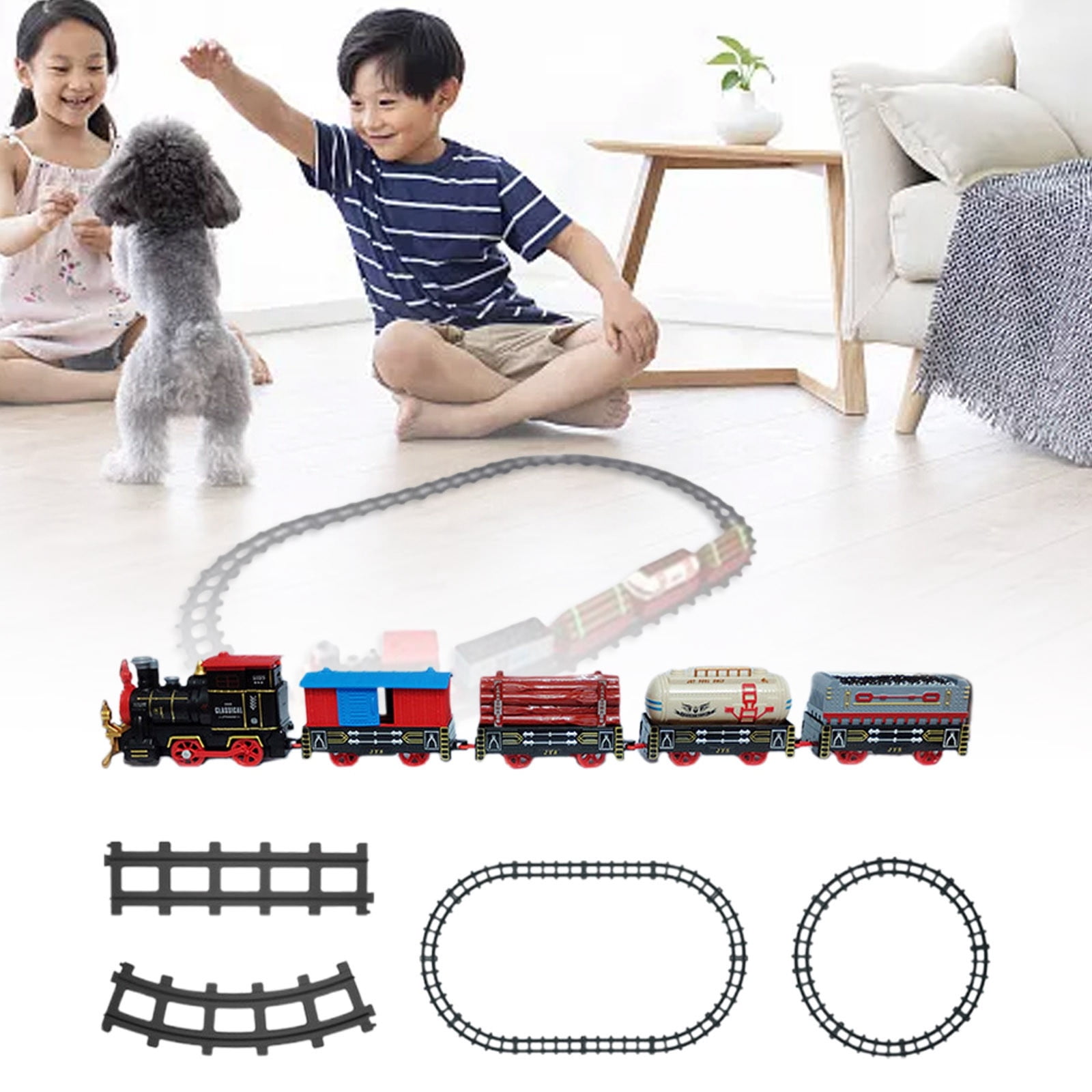 Yaoyucui Christmas Toy Spray Small Train Simulation Retro Toy Steam ...