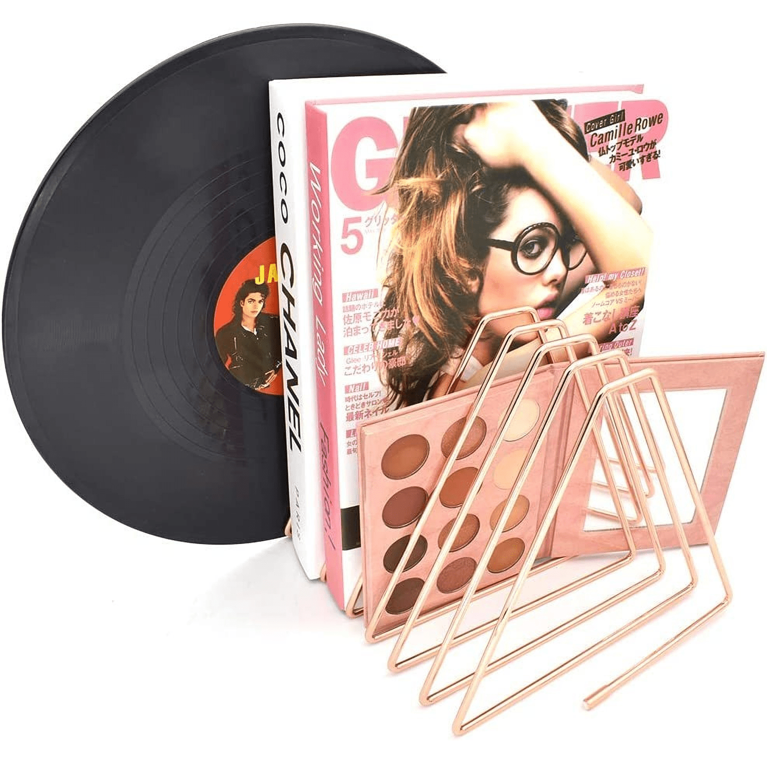 Yapicoco Adjustable 7-Slot Desktop Magazine File Book Holder, Triangle ...