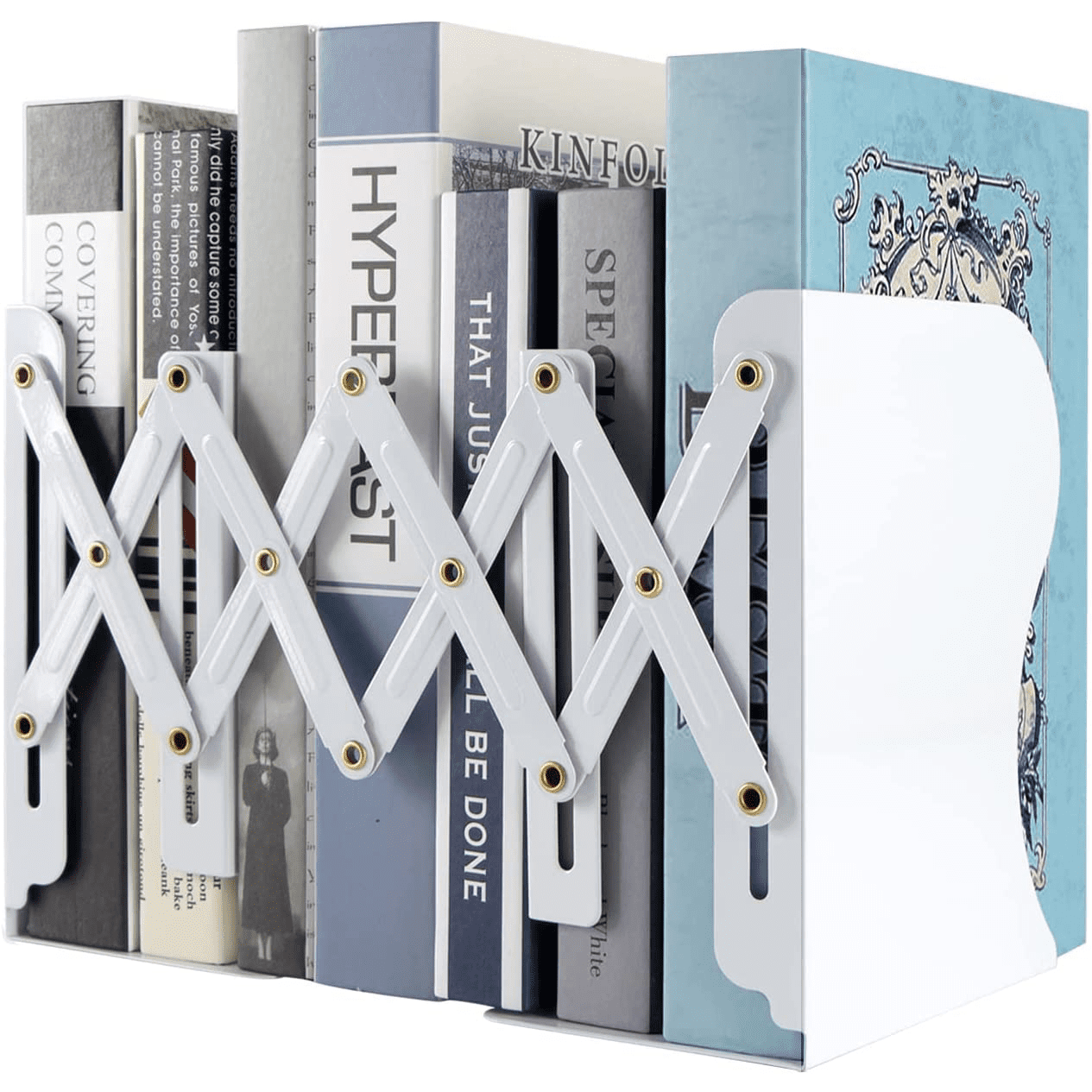 Yapicoco Adjustable Metal Bookends, Heavy Duty Book Holder for Desk ...