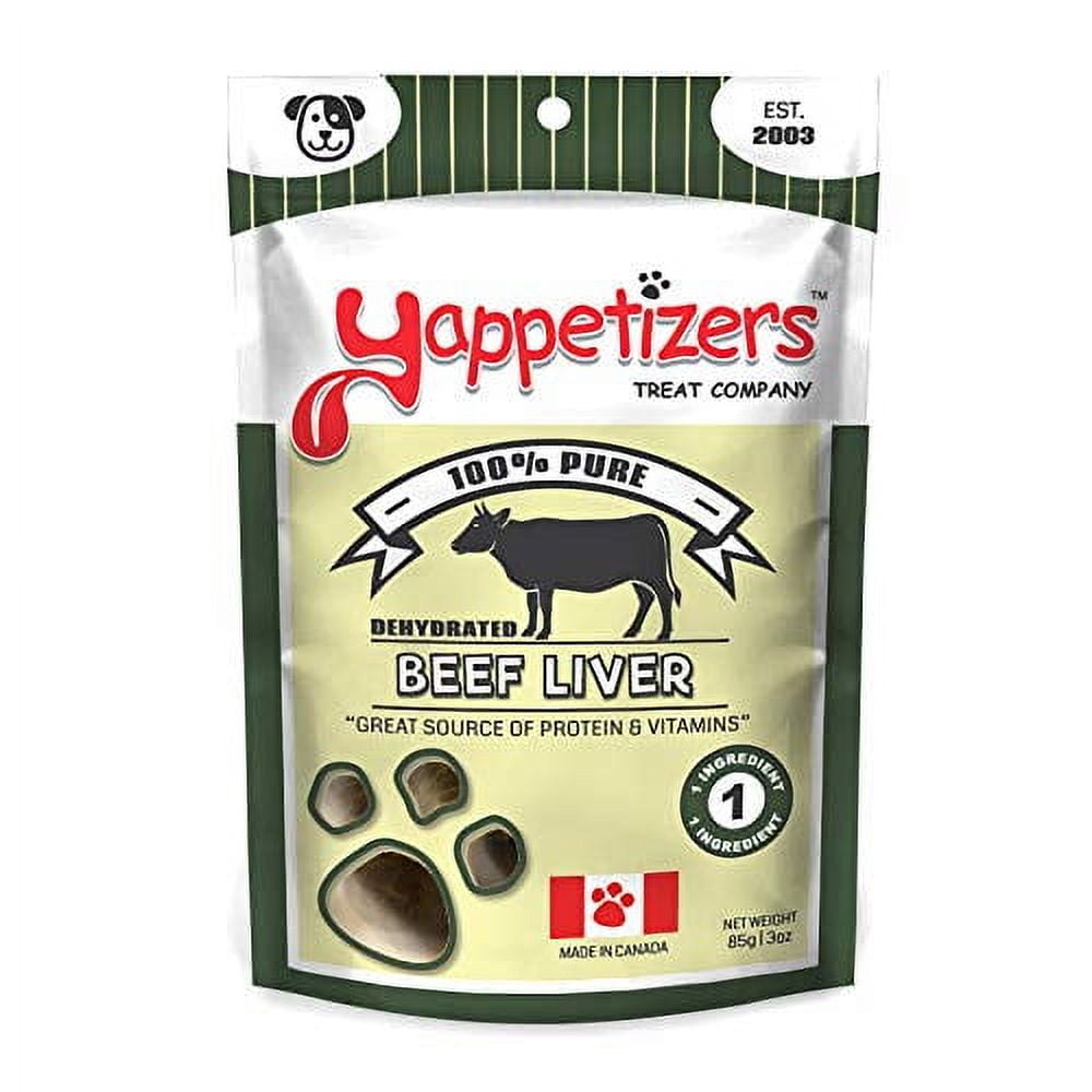 Yappetizers Treat Company 100% YYF14 Beef Liver Dehydrated Dog Treat | Hand Made in Canada Since ...