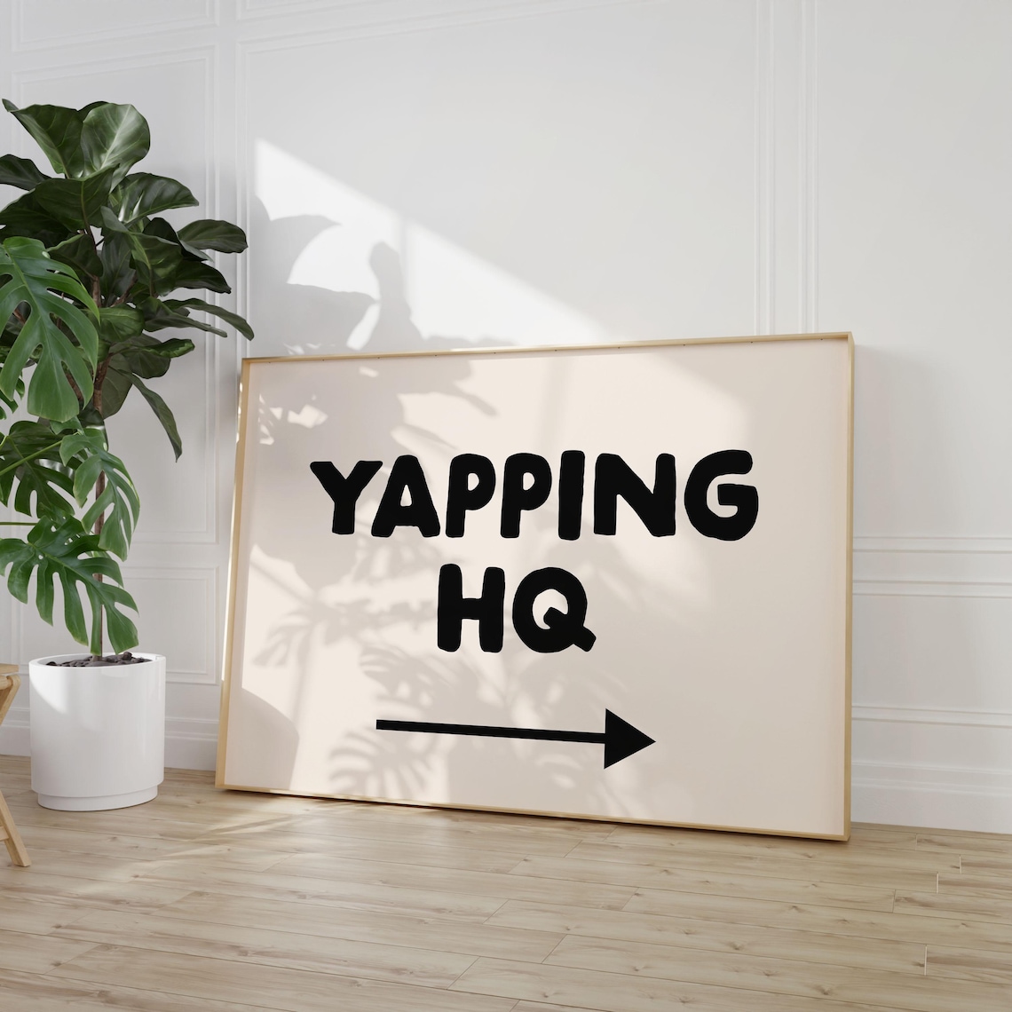 Yapping Hq Art Print, Neutral Black Wall Decor, Born To Yap Print ...