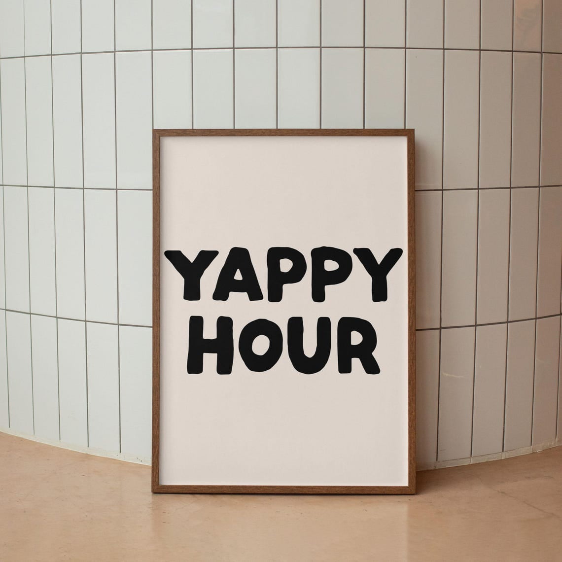 Yappy Hour Art Poster, Neutral Hallway Poster, Entryway Decor, Hallway ...