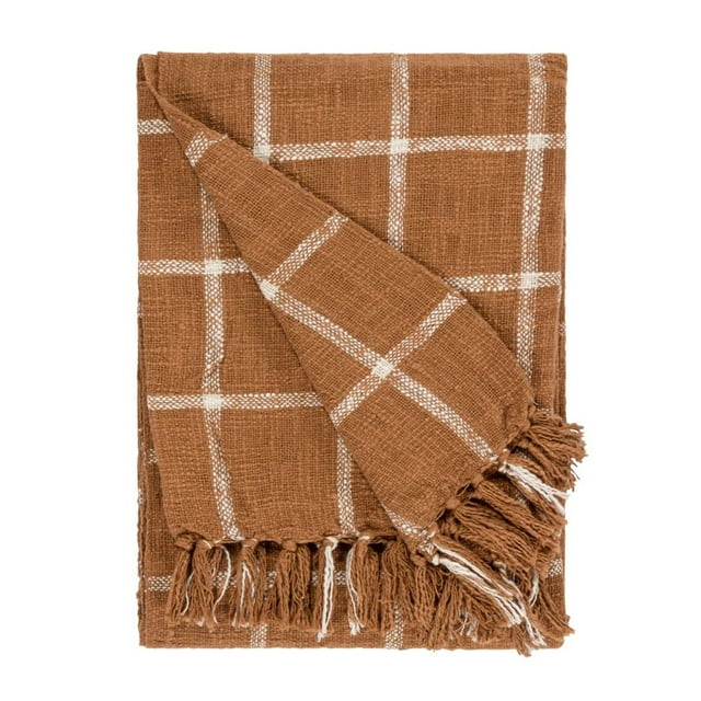 Yard Beni Checked Fringed Throw - Walmart Business Supplies