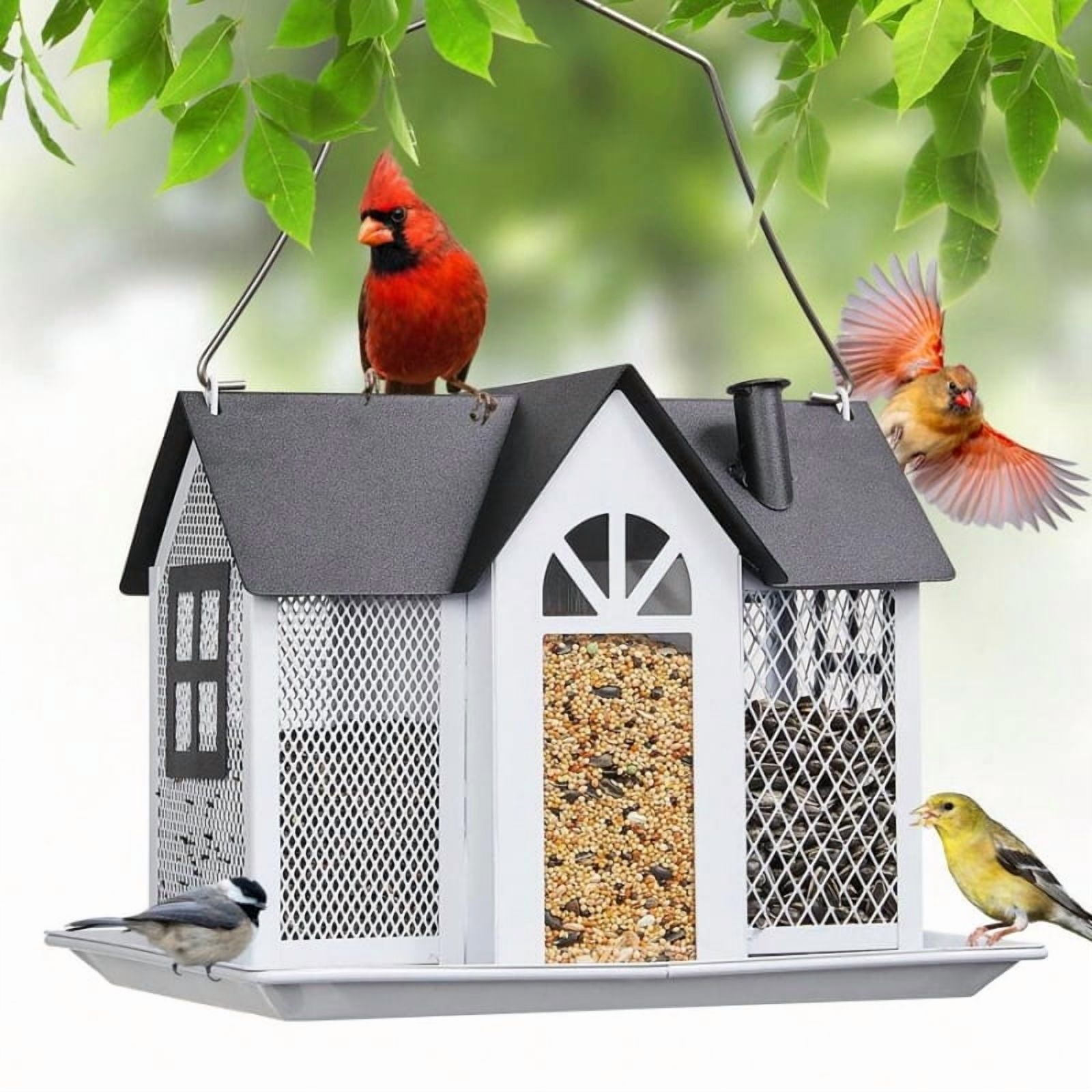 Yard Bird Feeder House For Outside, Metal Mesh Wild Bird Feeder With ...