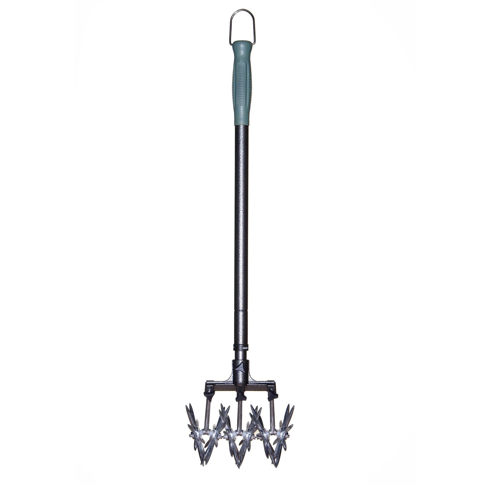 Yard Butler Adjustable Steel Handheld Garden Tiller, 32-52 Inch, Soil ...