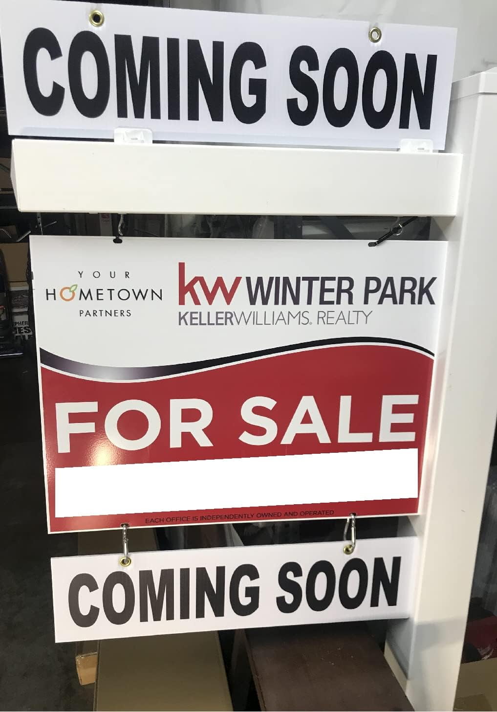 Yard DeSigns 5 Pack COMING SOON Sign Rider 6' x 24' Plastic Signs, 4mm ...