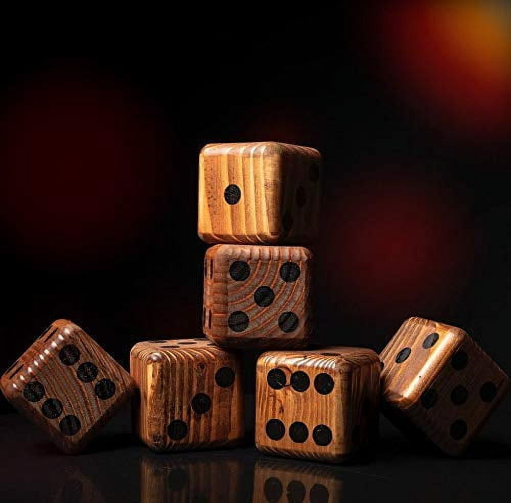 Yard Dice Set includes 8 player dry erase scorecard, 6 Giant Wooden ...