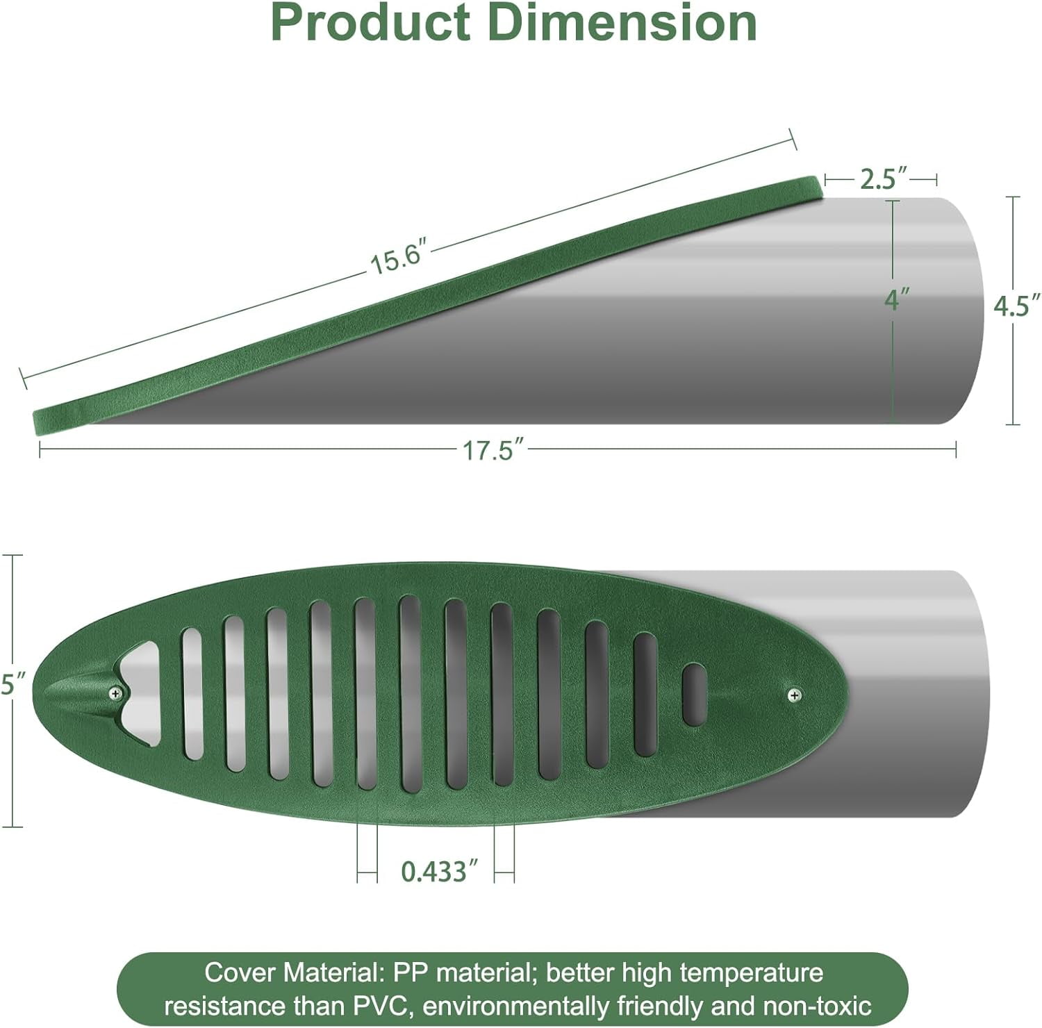 Yard Drain Emitter 2 Pack, Green Angled Drain Emitter for Sump Pump ...