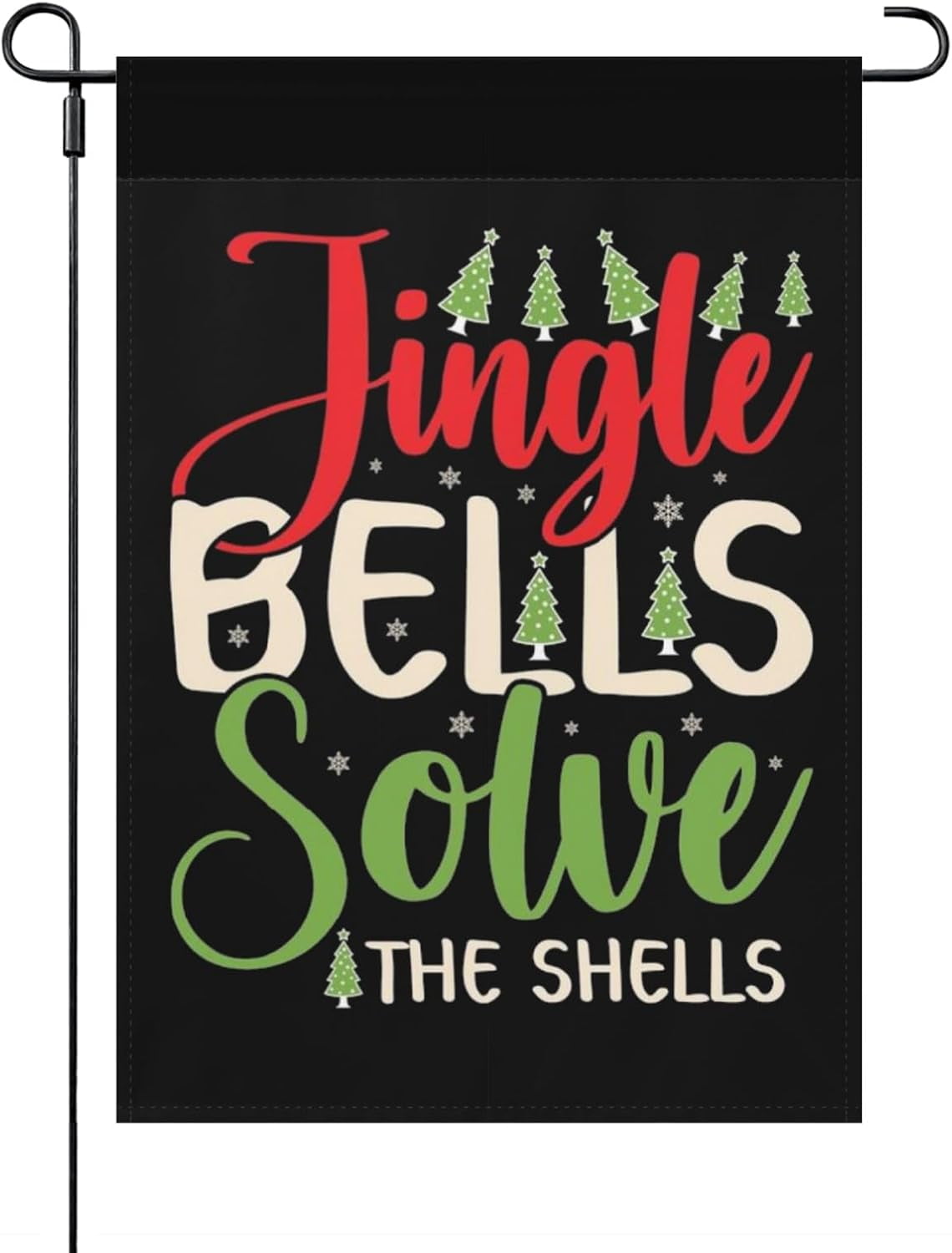 Yard Flags Jingle Bells Solve The Shells Outdoor Flag Double Sided ...