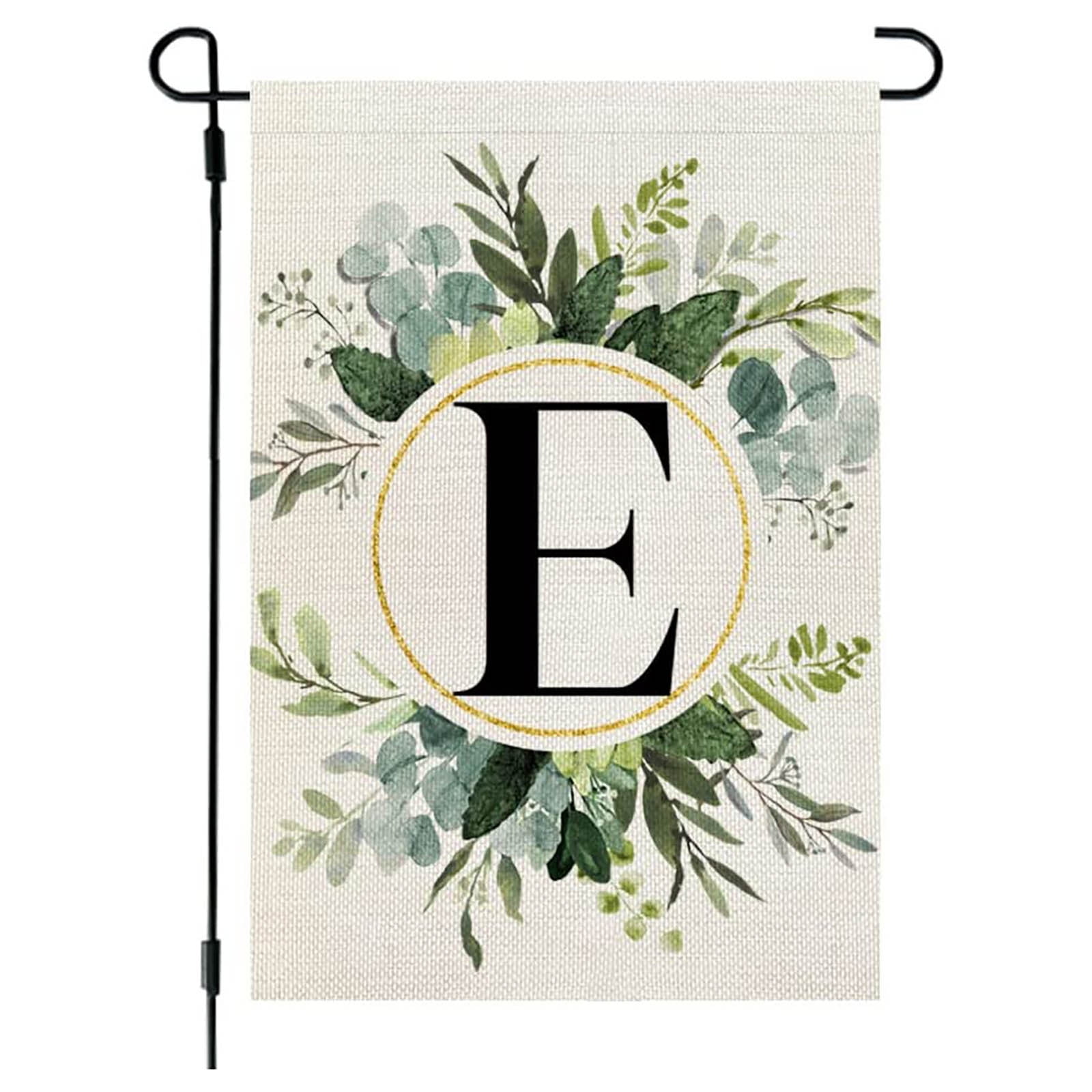 Yard Flags for Outside Monogram Letter E Floral Garden Flag 12x18 Inch ...
