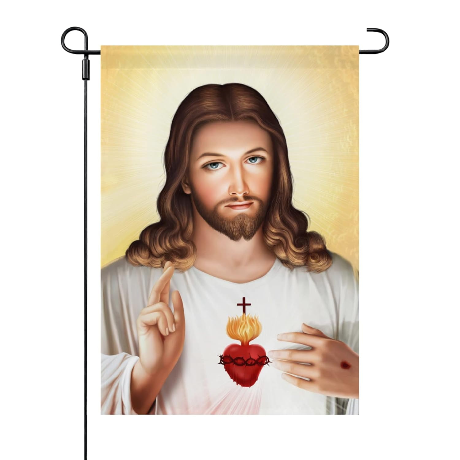 Yard Flags Sacred Heart of Jesus Christ Christian God House Flags ...