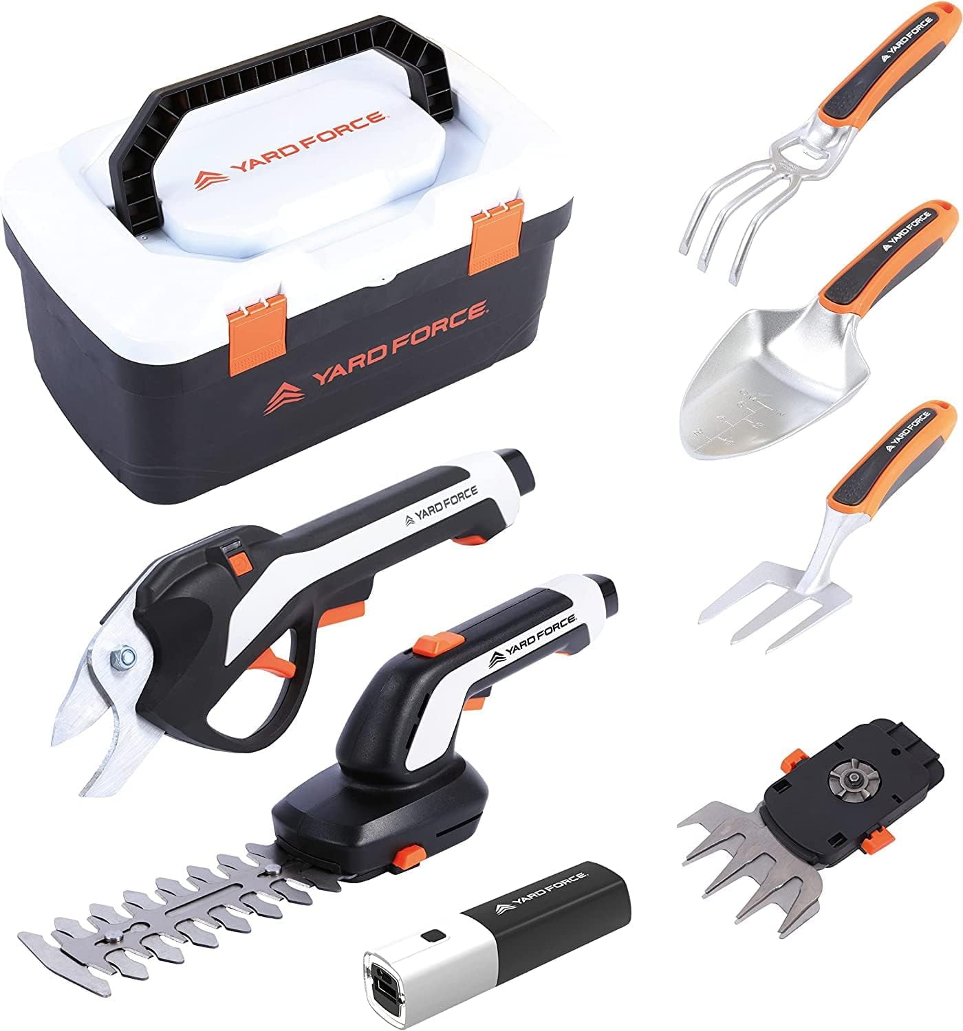 Yard Force Vita 4v 7 Piece Multi-Tool Gardener Kit Pruning, Shearing, Trimming, includes Toolbox ...