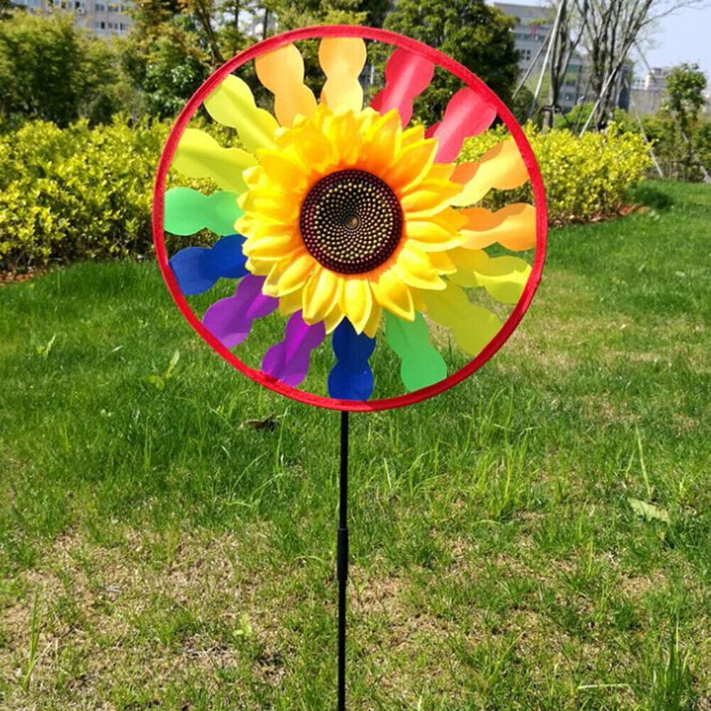 Yard Outdoor Garden Sunflower Windmill Whirling Wind Spinner Kids Toy ...
