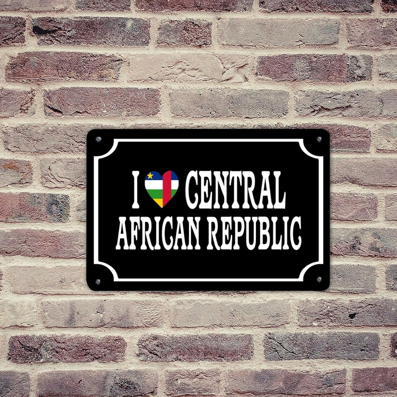 Yard Room Decor for Men Metal Signs I Love Central African Republic ...