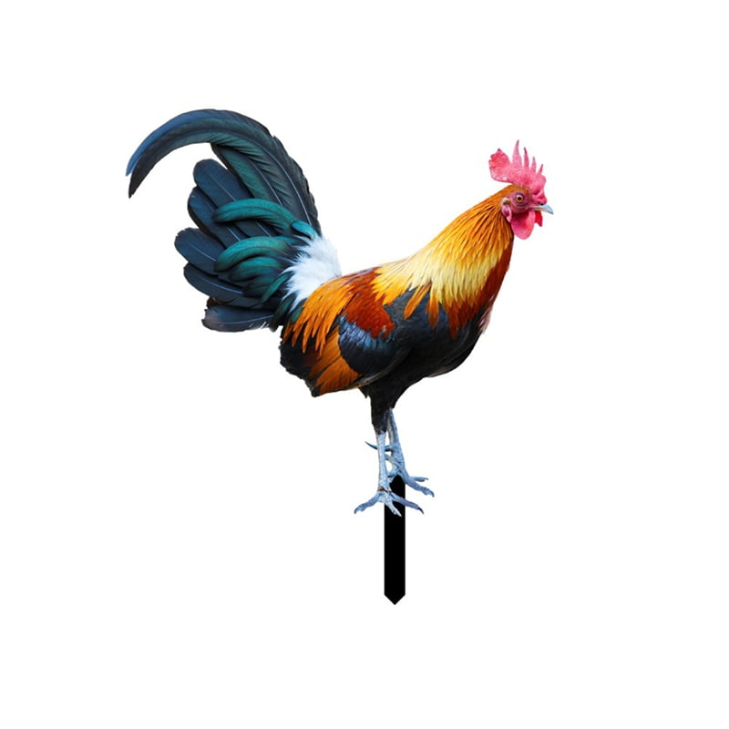 Yard Rooster Sign Rooster Acrylic Outdoor Garden Ground Insert Garden ...