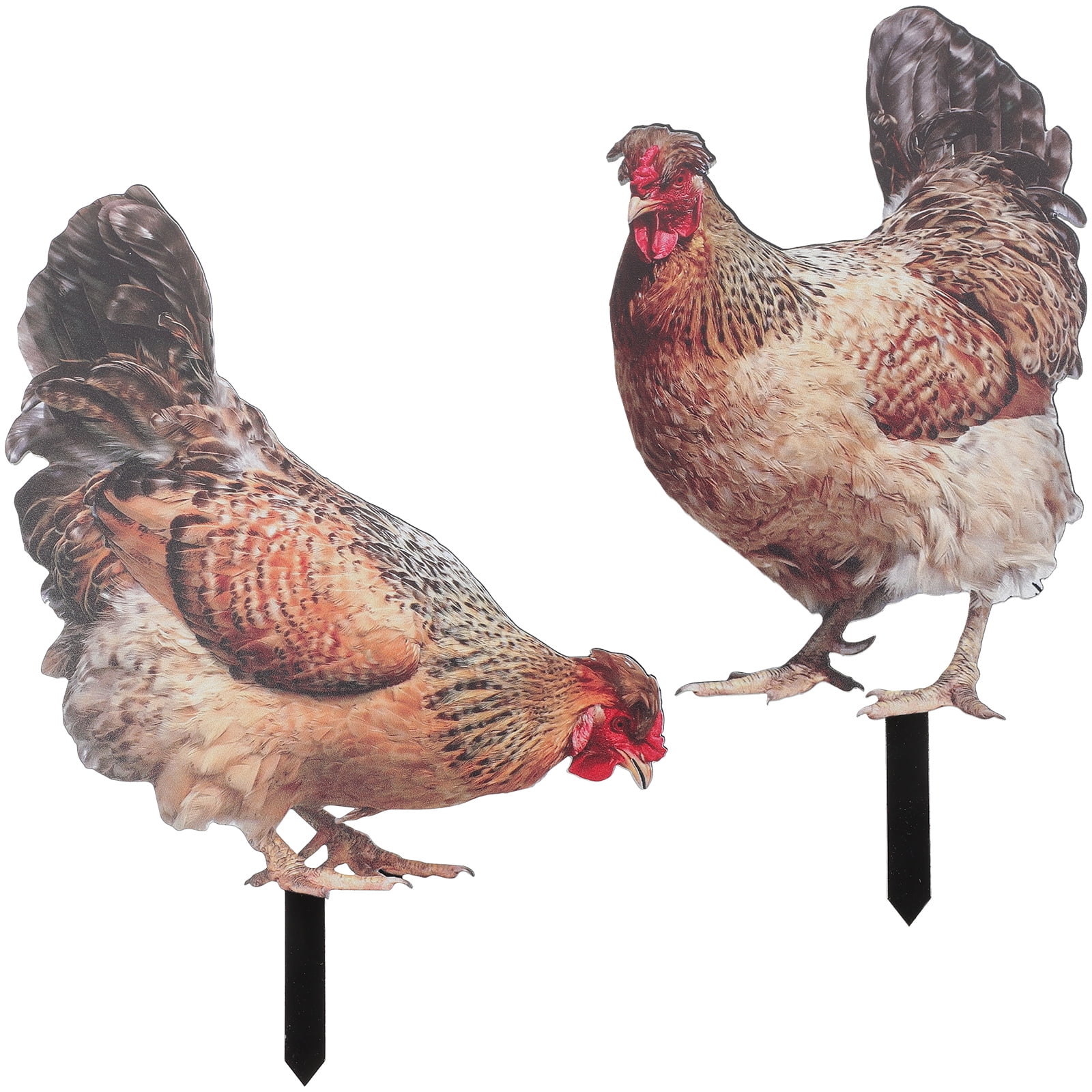 Yard Sign Chicken Stake Imitation Floor Plug Outdoor Lifelike Hen The ...
