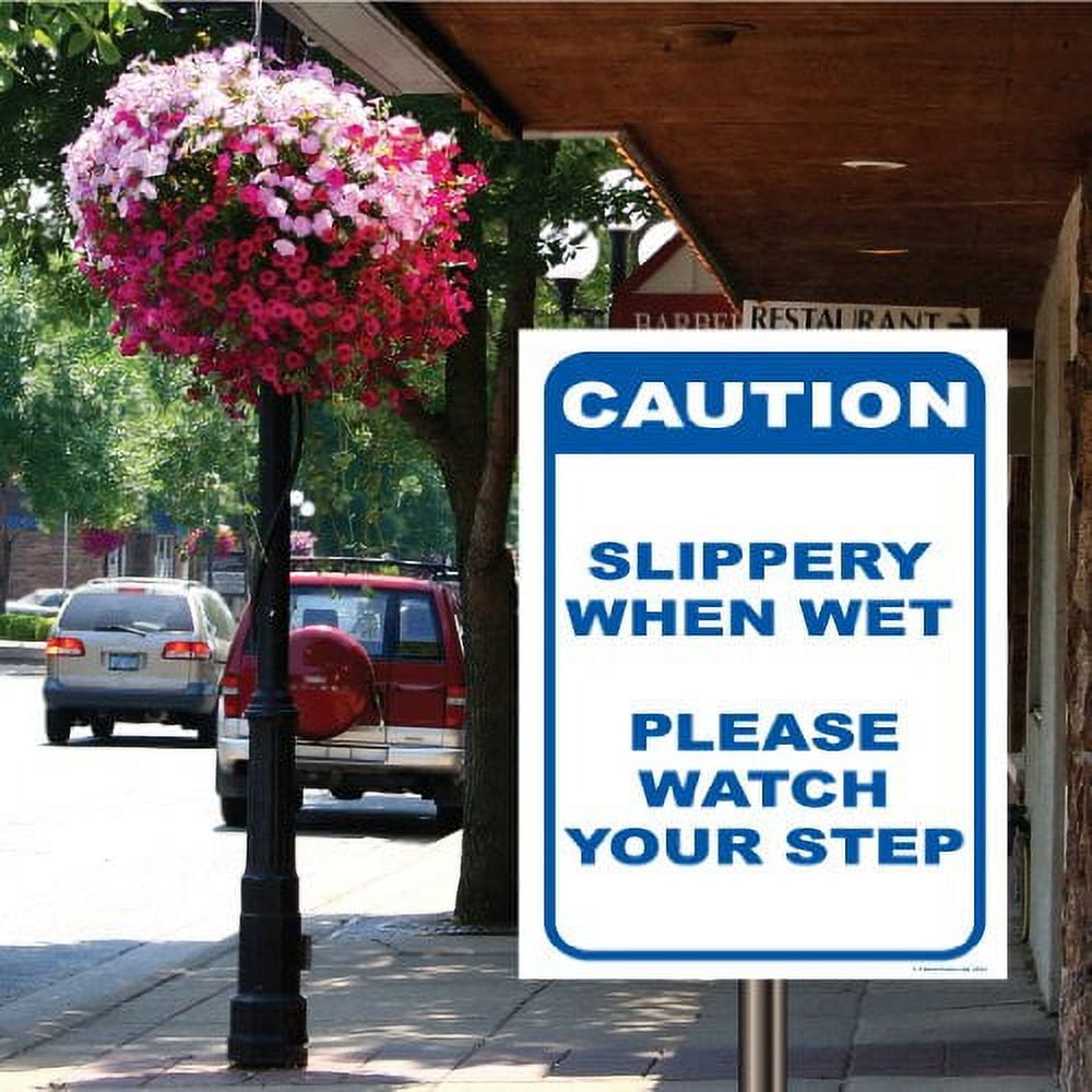 Yard Sign Outdoor Lawn Decorations: 18 inches x 24 inches Corrugated Plastic Sign - Caution Wet ...