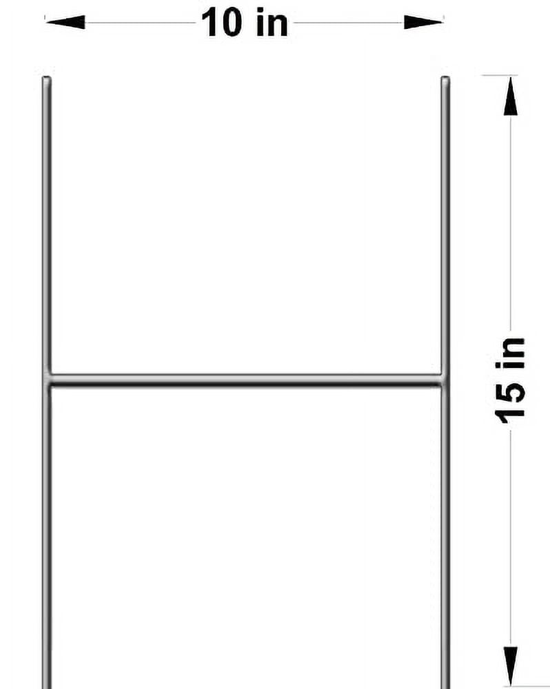 Yard Sign Stake 15 Inches, Pack of 50 Metal Stake 10 x 15 inch x ...