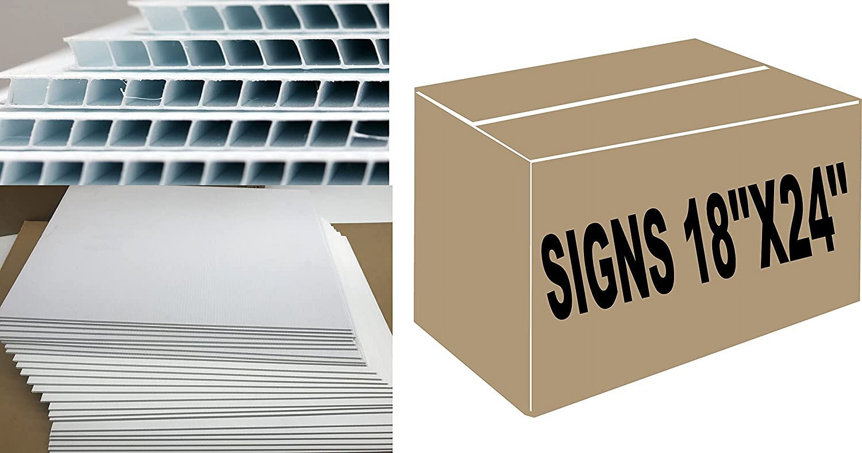 Yard Signs 20 Pack, Blank Signs (White) 18 x 24 inch 4mm Corrugated ...