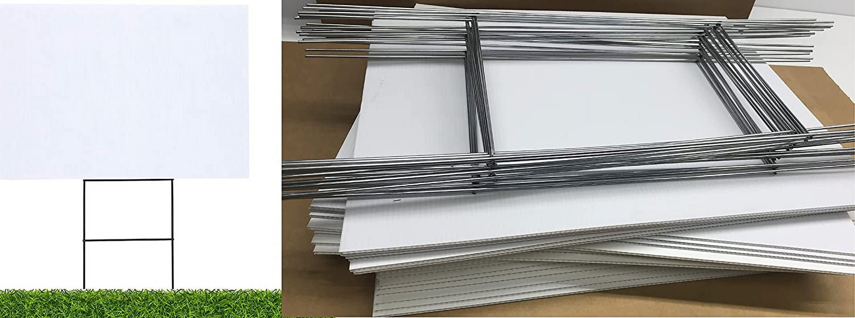 Yard Signs 20 White Signs 18''x24'' x 4mm Corrugated Plastic & 20 ...