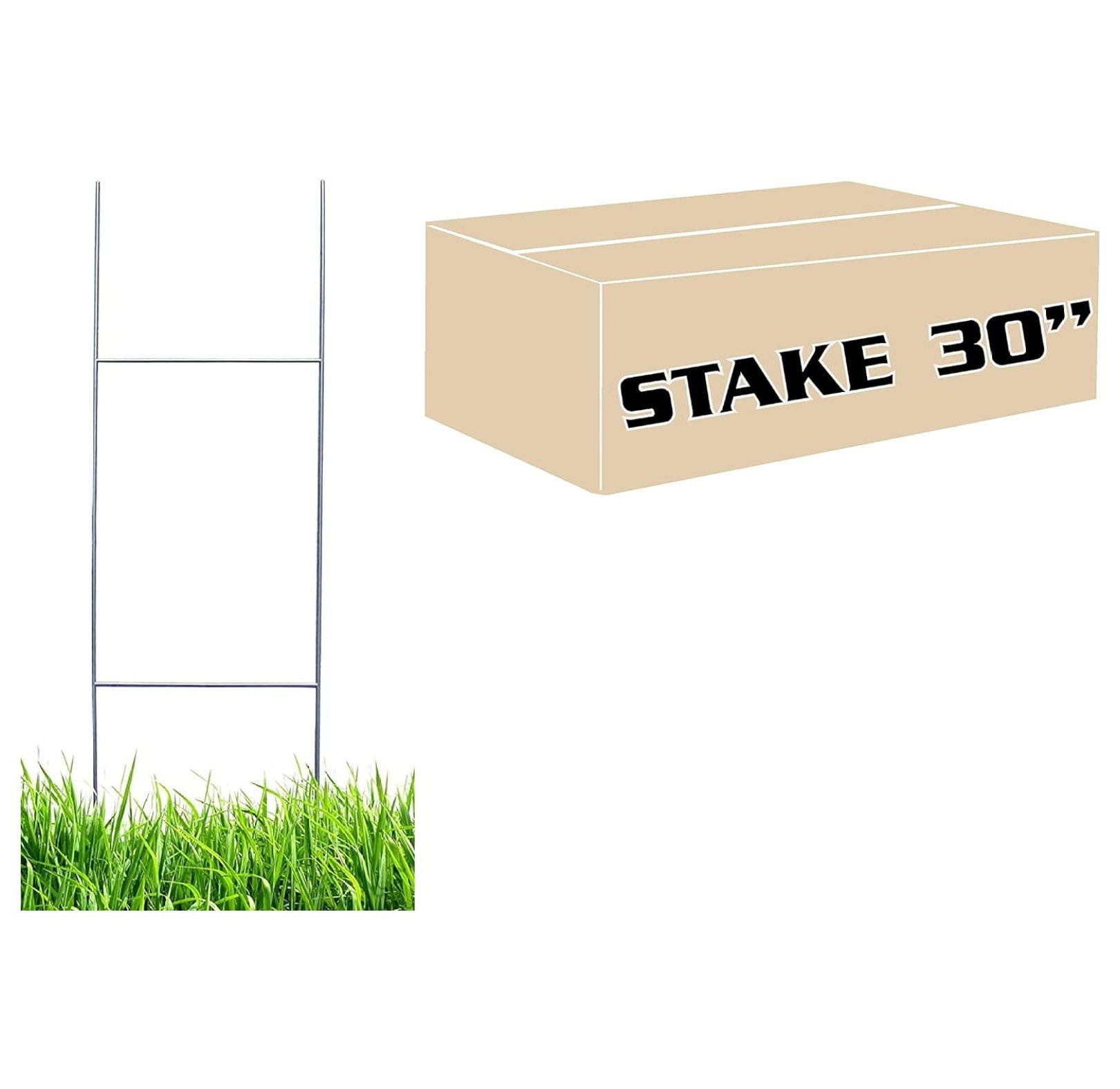 Yard Signs 30 Pack Sign Stake 30'' Tall 10'' Wide - Use with 4mm or 5mm ...