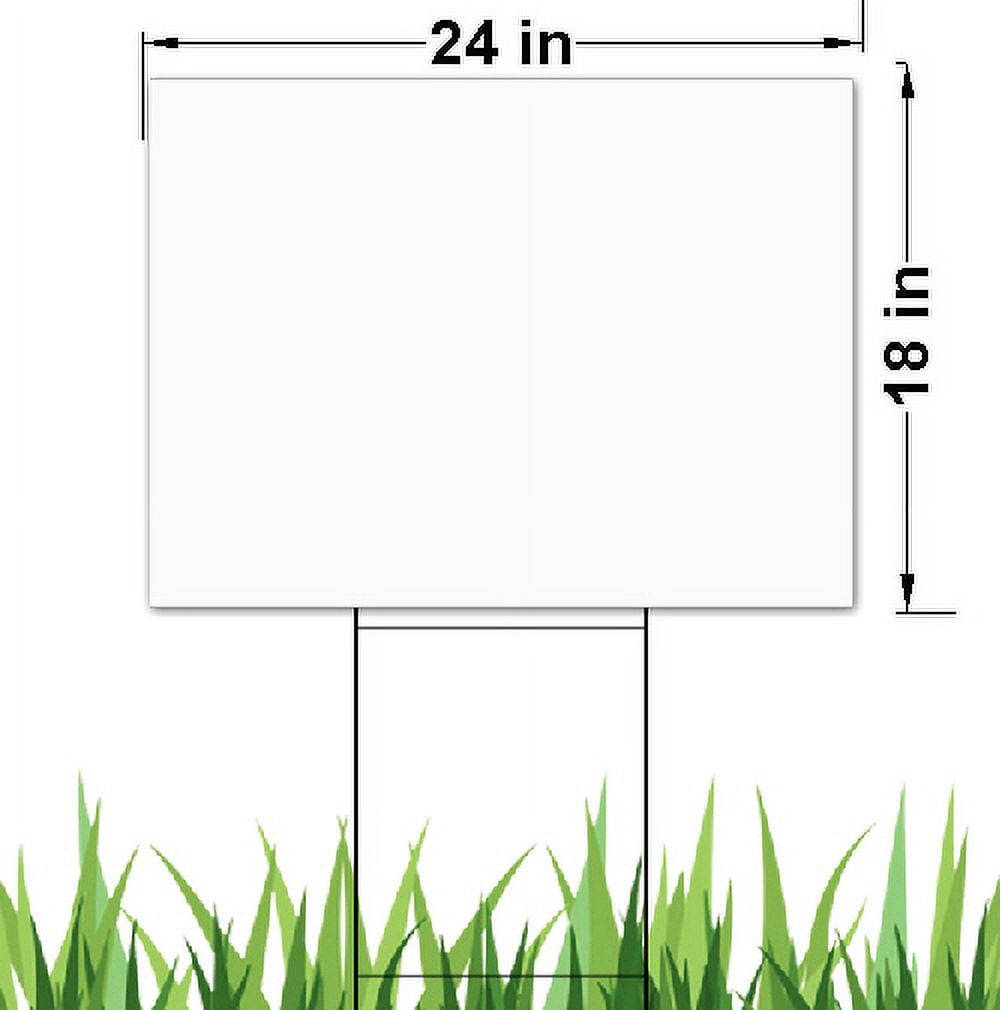 5-Pack Yard Signs: 18x24 inch Corrugated Plastic & 24 Inch Stakes for ...