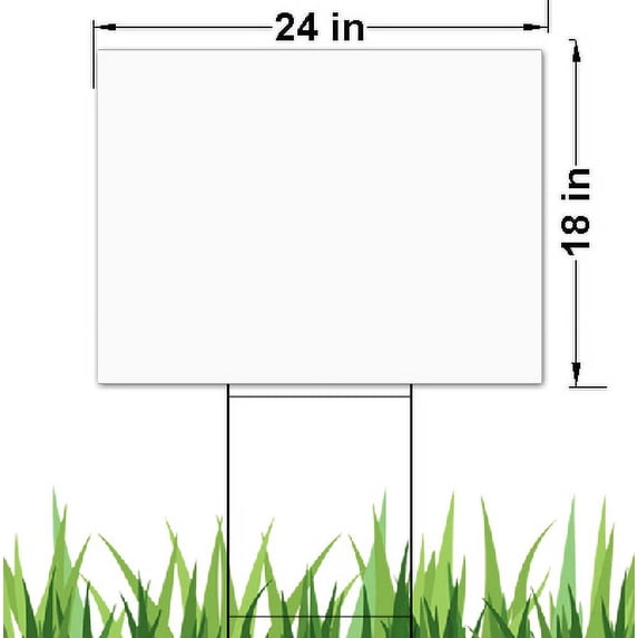 5-Pack Yard Signs: 18x24 inch Corrugated Plastic & 24 Inch Stakes for ...