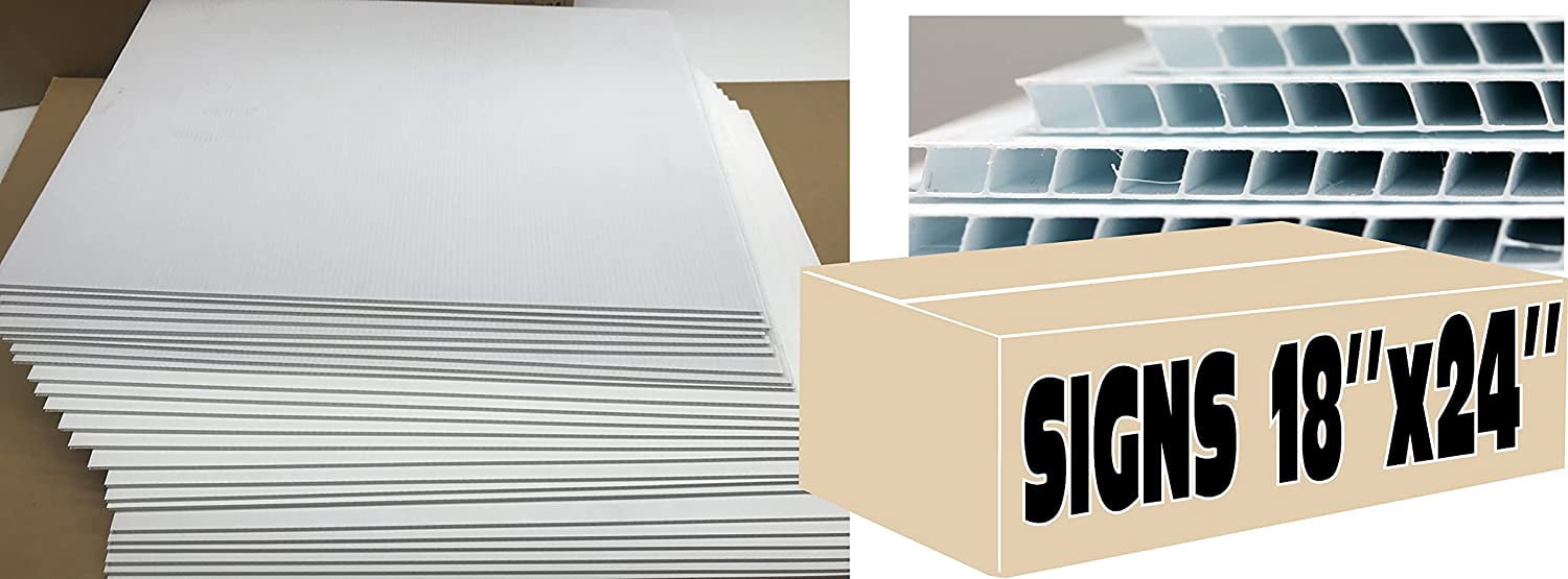 Yard Signs 50 Blank Signs 18x24 inch x 4mm Corrugated Plastic Blank ...