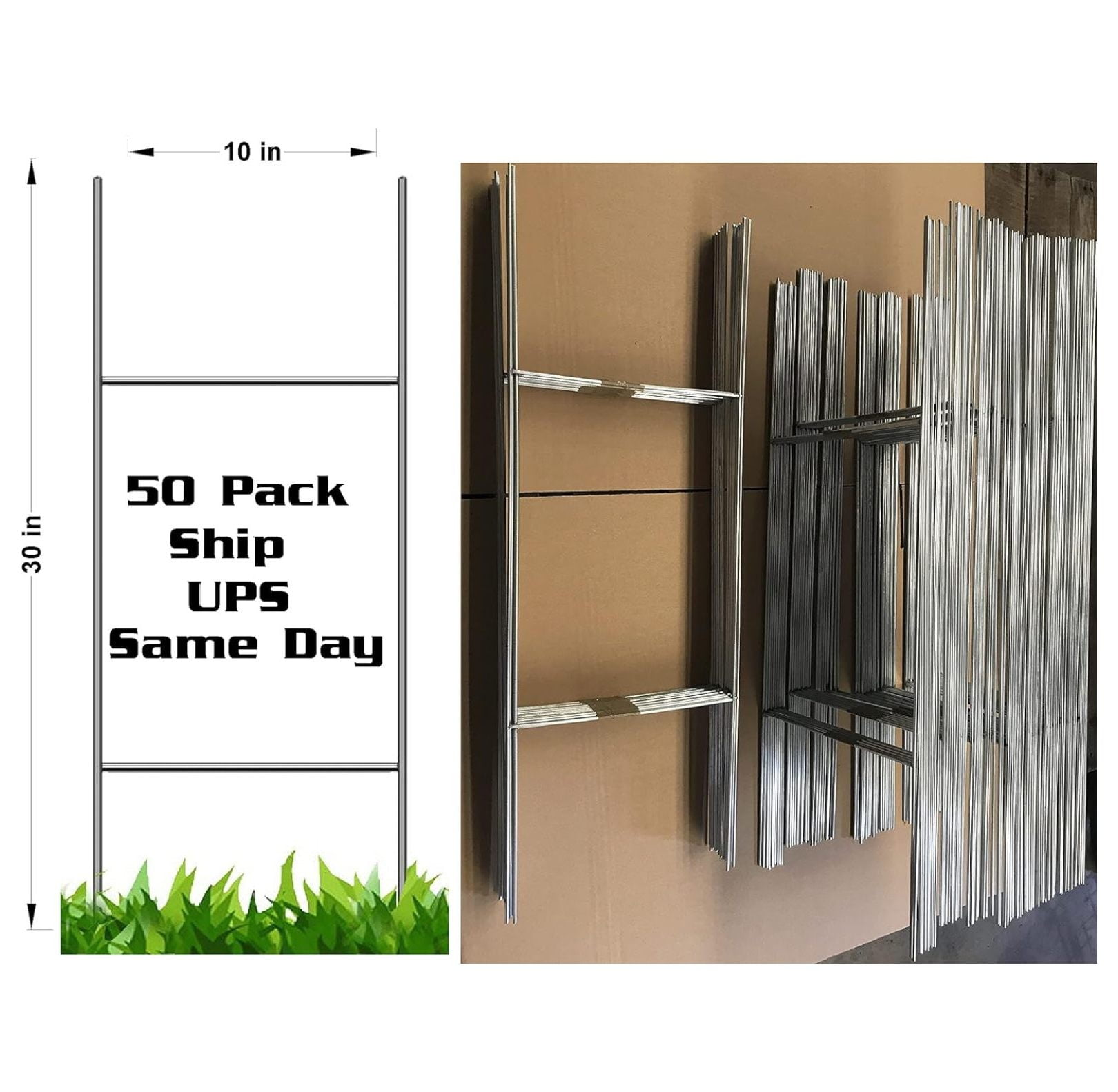Yard Signs 50 Pack Sign Stake 30 inches x 10 inches - Use with 4mm or ...