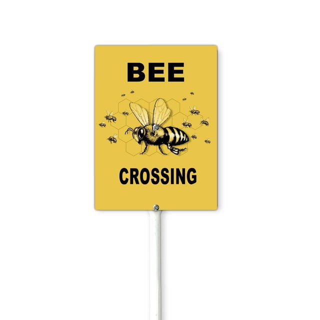 Yard Signs Bee Crossing Sign,Yard Signs For Home With Stake, Metal Tin ...