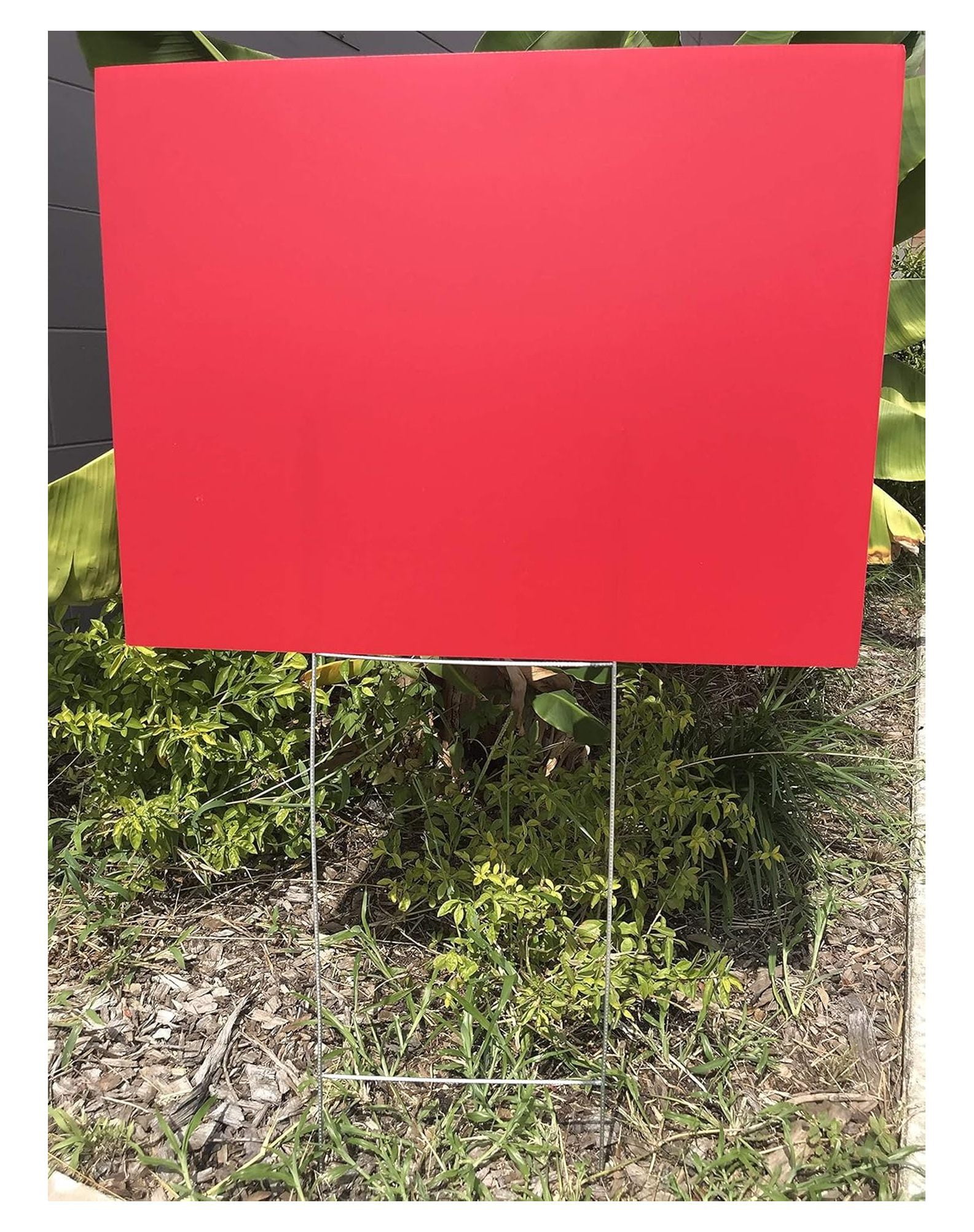 Yard Signs Pack of 10 Red Signs 18''x24'' x 4 mm Corrugated Plastic ...