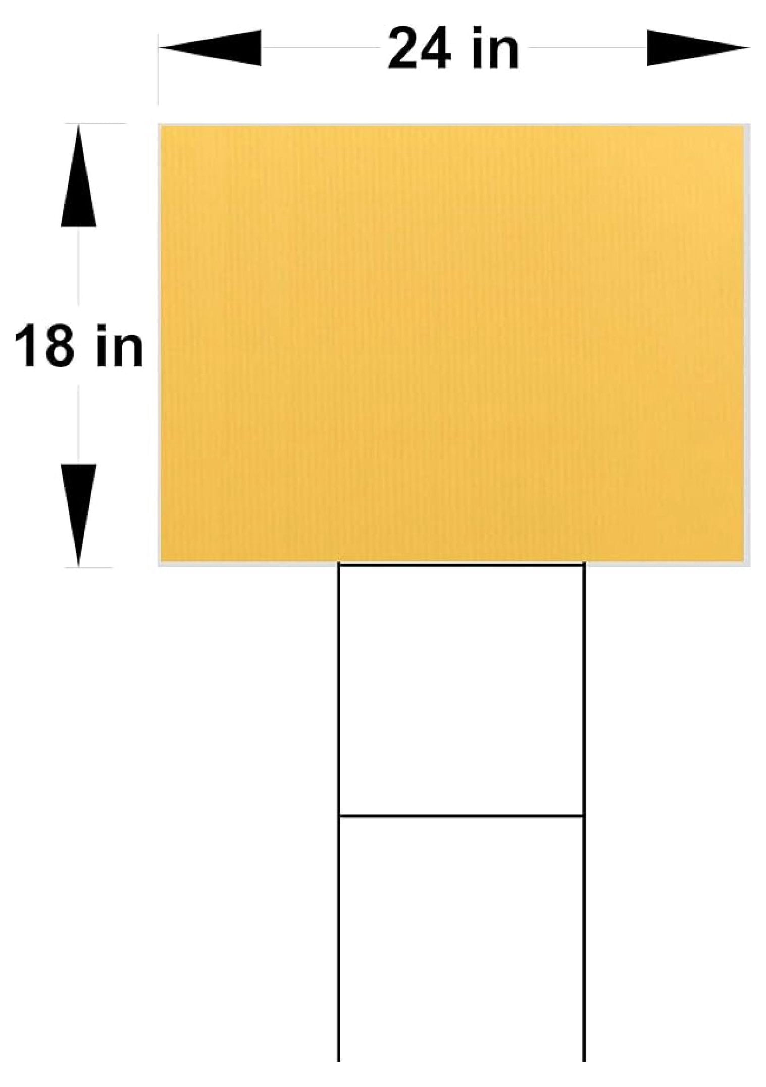 Yard Signs Pack of 10 Yellow Signs 18''x24'' x 4mm Corrugated Plastic ...