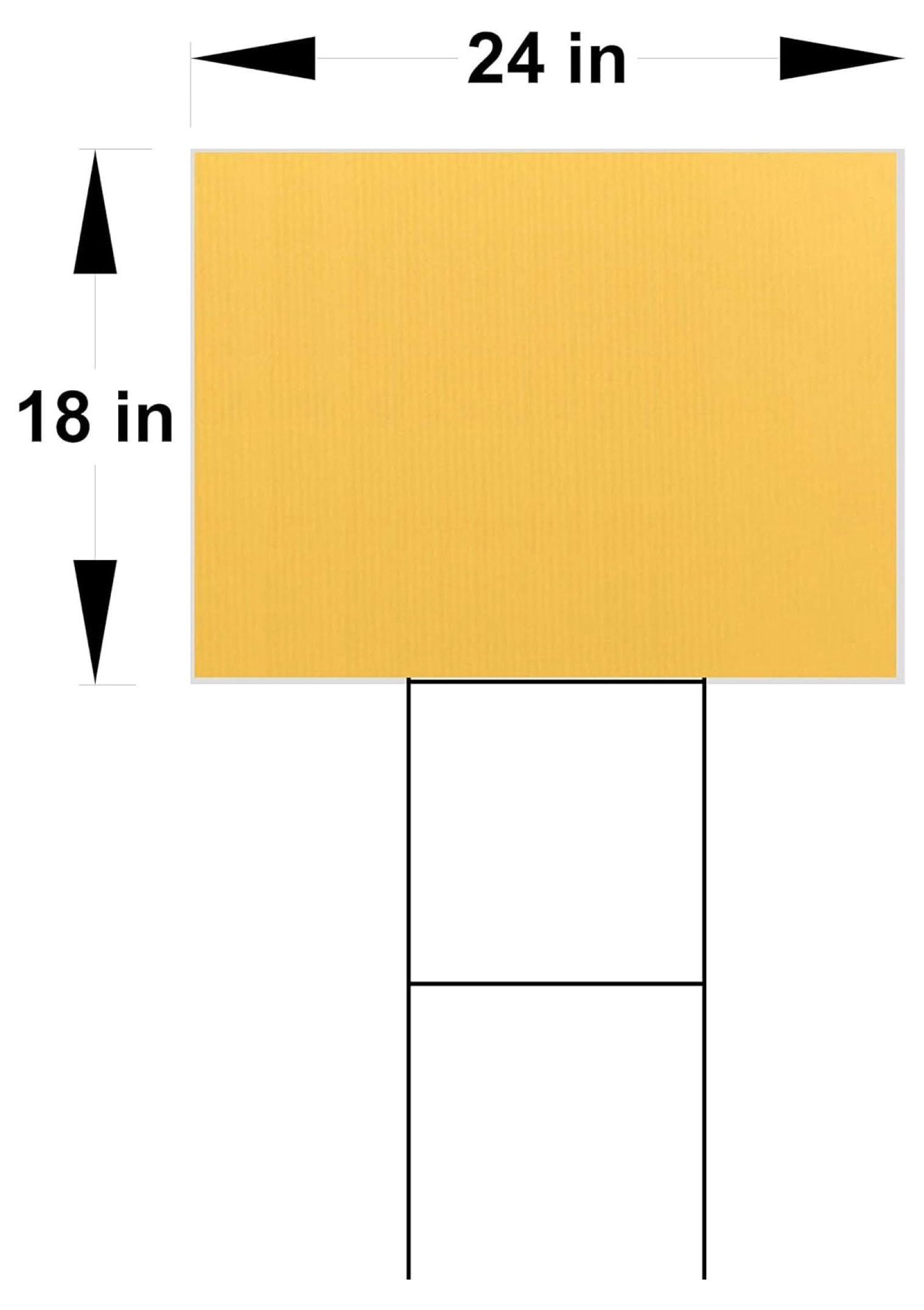 Yard Signs Pack of 10 Yellow Signs 18''x24'' x 4mm Corrugated Plastic ...