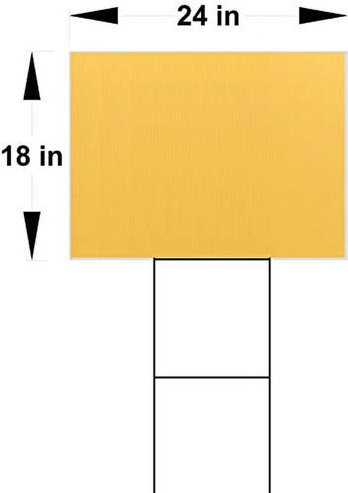 Yard Signs Pack of 10 Yellow Signs 18''x24'' x 4mm Corrugated Plastic ...