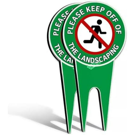 Yard Signs - Please Keep Off Landscaping - Metal Reflective Signs - 6 x ...
