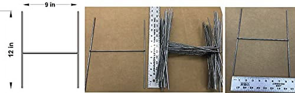 Yard Signs Stake, 100 Metal Stake 12 inch x 9 Inch, 9Ga Galvanized Wire ...