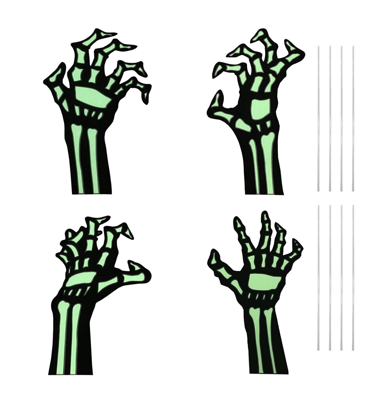 Yard Signs With Stakes Glow In The Dark Skeleton Hands Decor For ...