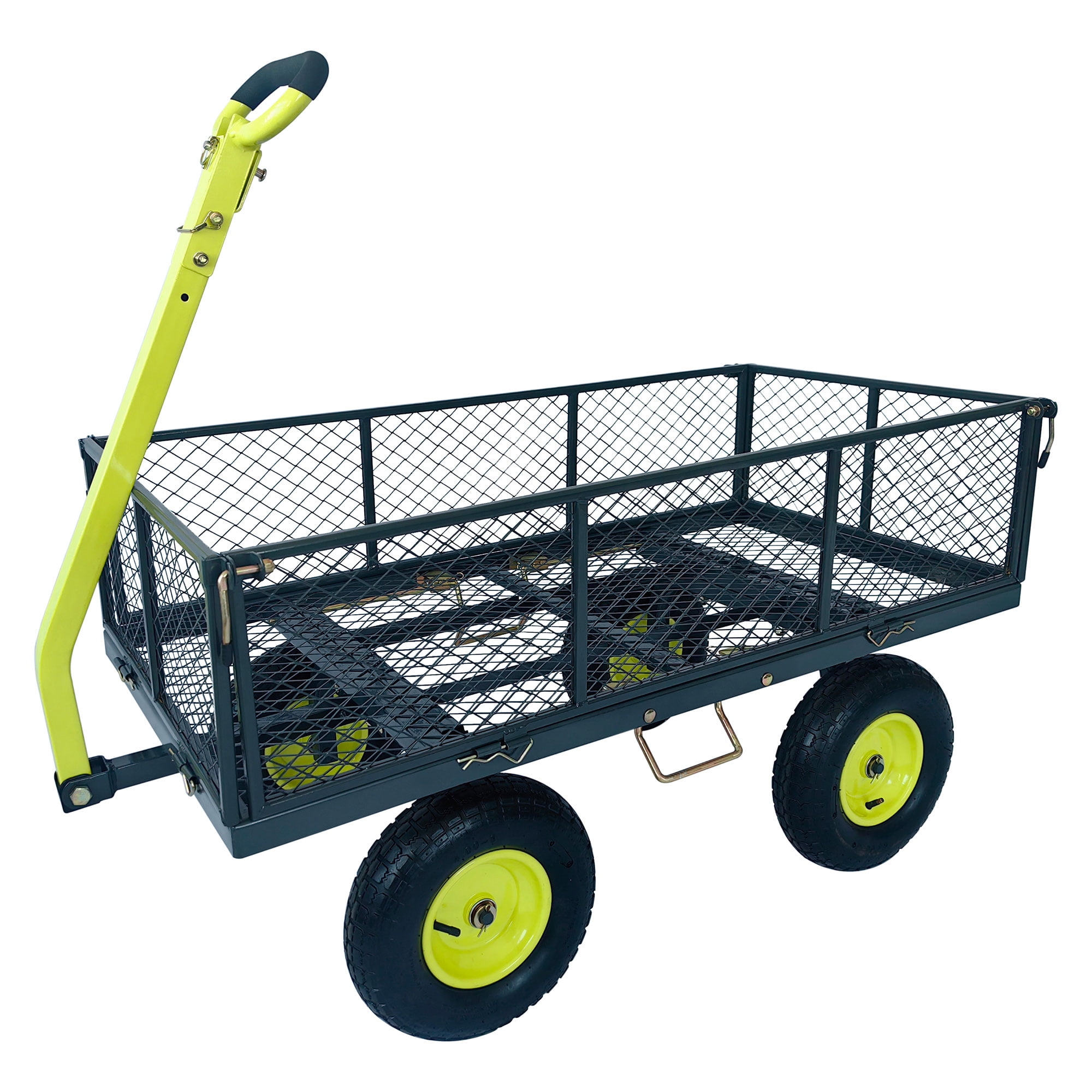 Yard Tuff 3-in-1 Dual Side Dump Wagon with 1000 lb. Capacity, Grey ...