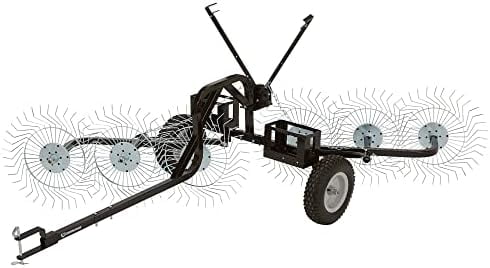 Yard Tuff 55 Inch V-Shaped Steel Tow Behind Acreage Rake with Pin Style ...