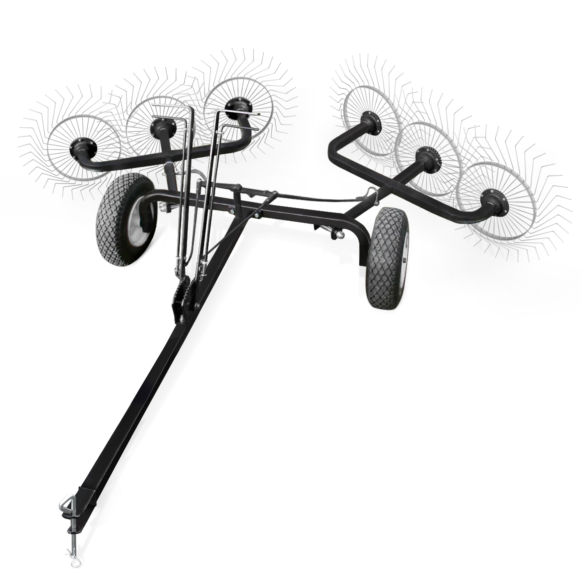 Yard Tuff 55-Inch Steel Tow-Behind Acreage Rake, ATV Lawn Garden ...